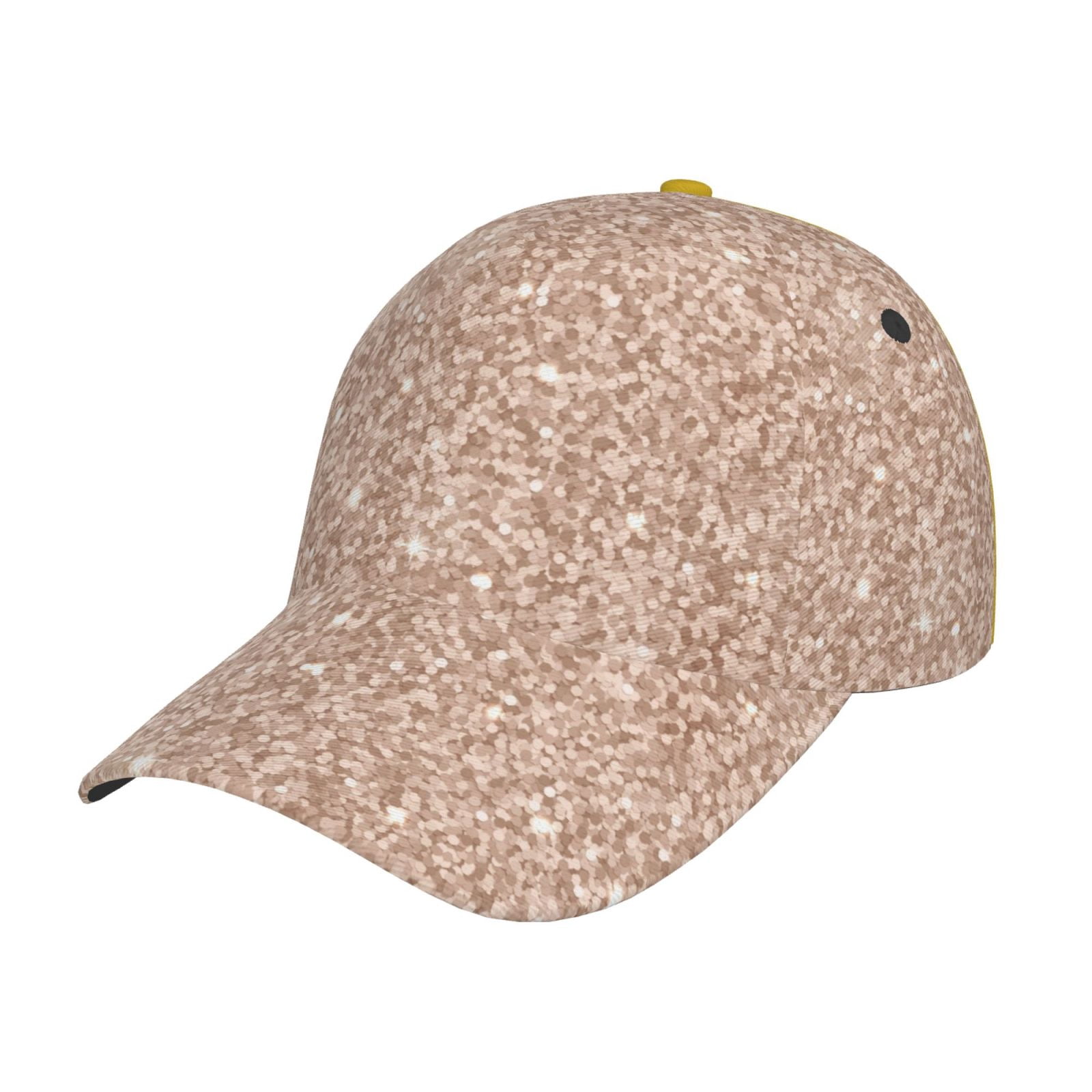 Zeuib Beige Sparkling Glitter Baseball Cap Adjustable Size for Running ...