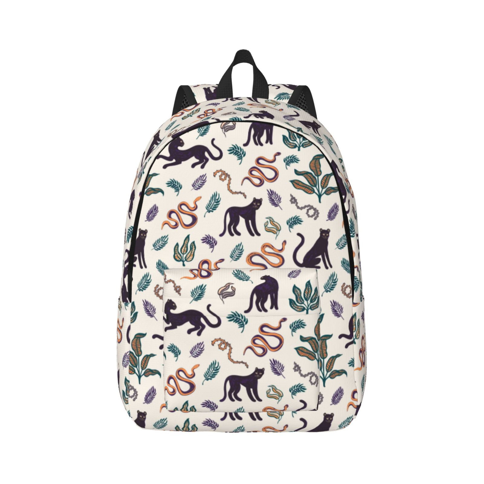 Zeuib Black Cat And Snake Stylish and Durable Canvas Backpack: Perfect ...