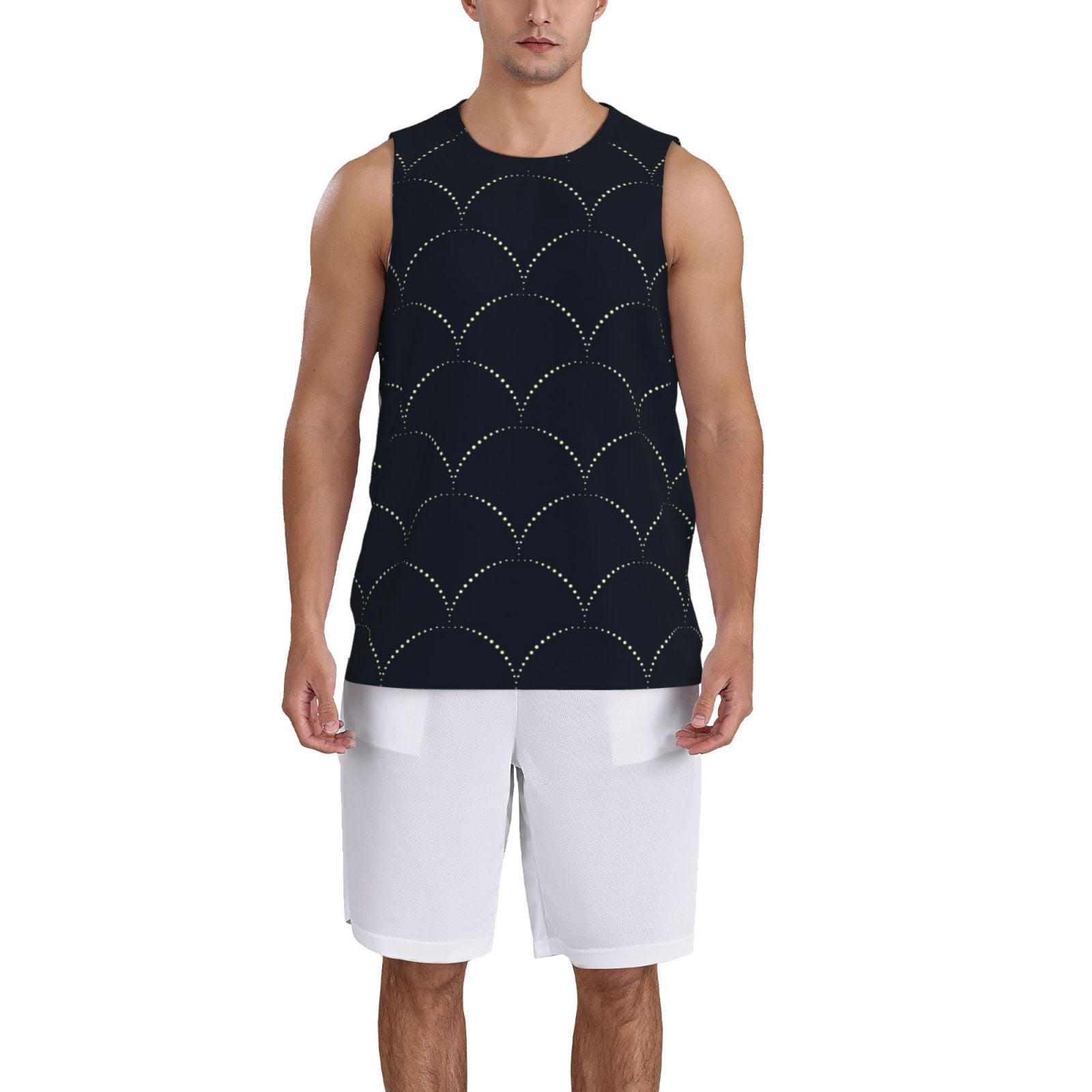 Zeuib Black Fish scales Jersey Shirt for Men,Mesh Athletic Practice ...