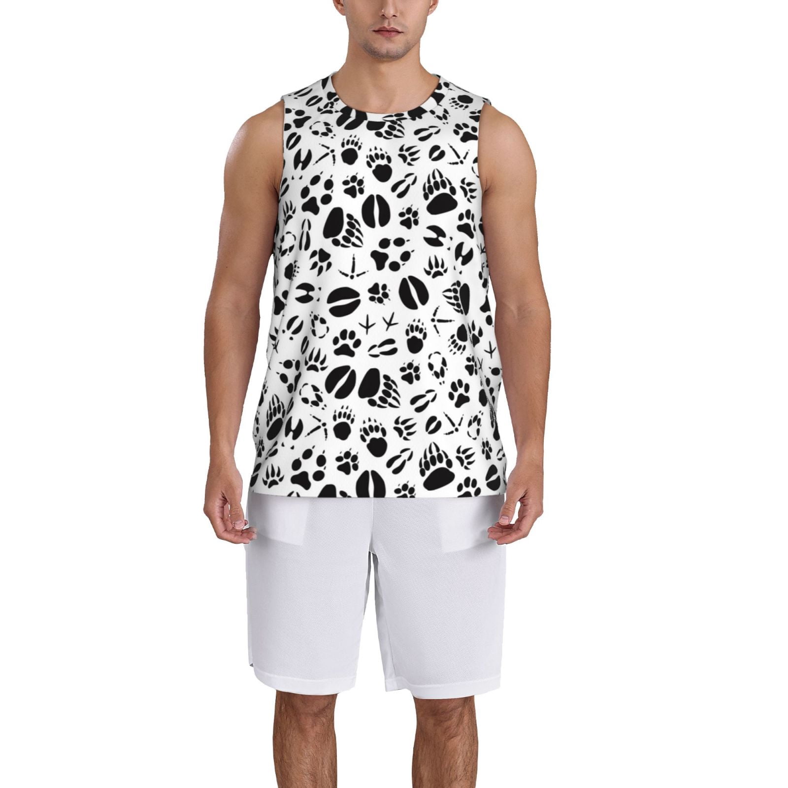 Zeuib Black Footprints Jersey Shirt for Men,Mesh Athletic Practice ...