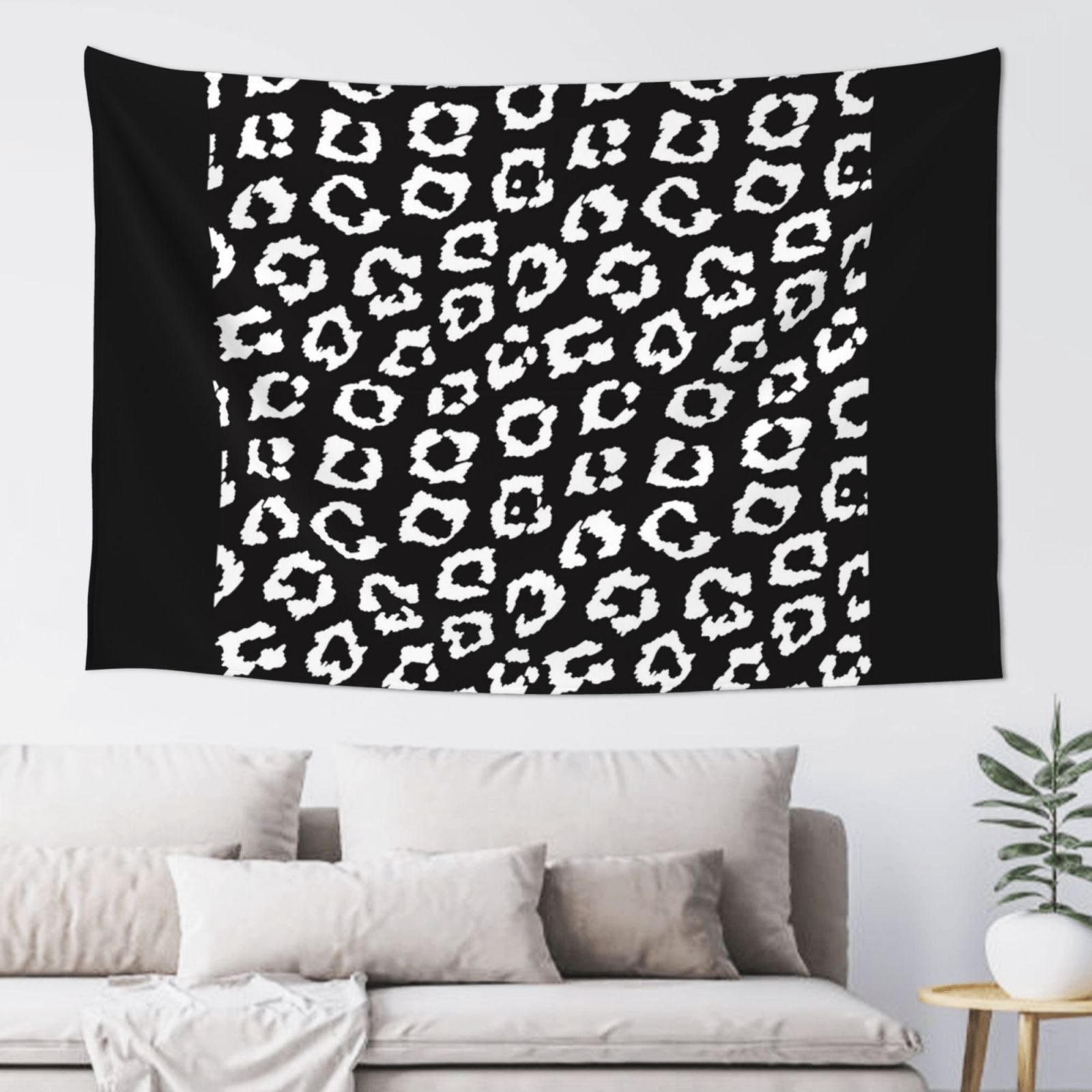 Zeuib Black Leopard Print 60x40in Tapestry Wall Hanging,Easy ...