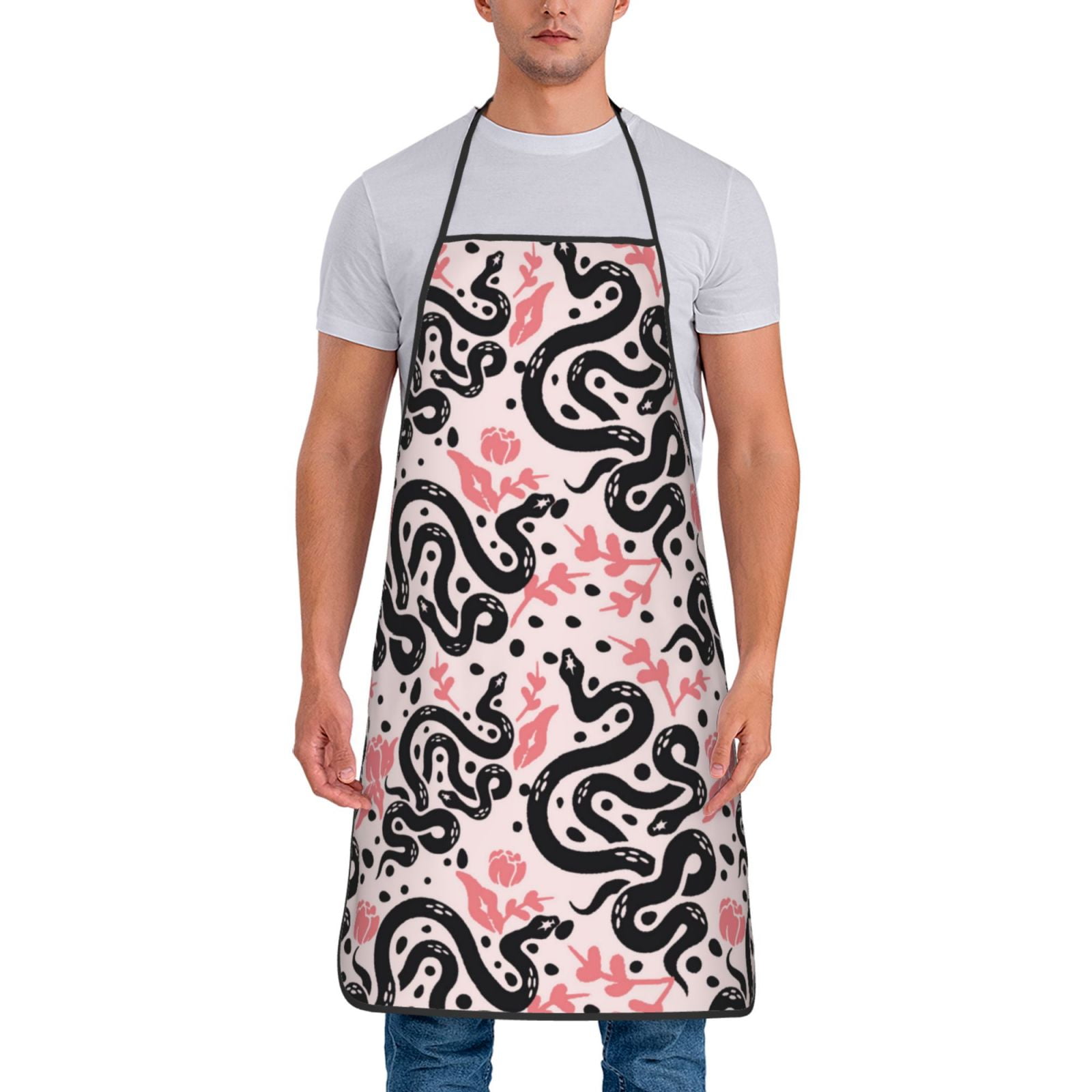 Zeuib Black Snake Print Unisex Waterproof Aprons ,Cooking Aprons for ...