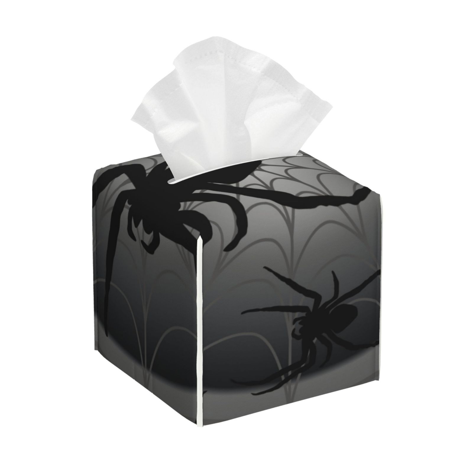 Zeuib Black Spiders Print Tissue Box Cover,PU Leather Tissue Holder ...