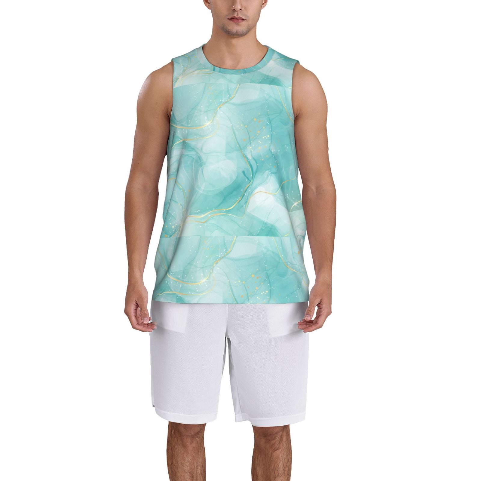 Zeuib Blue Marble Jersey Shirt for Men,Mesh Athletic Practice Sports ...