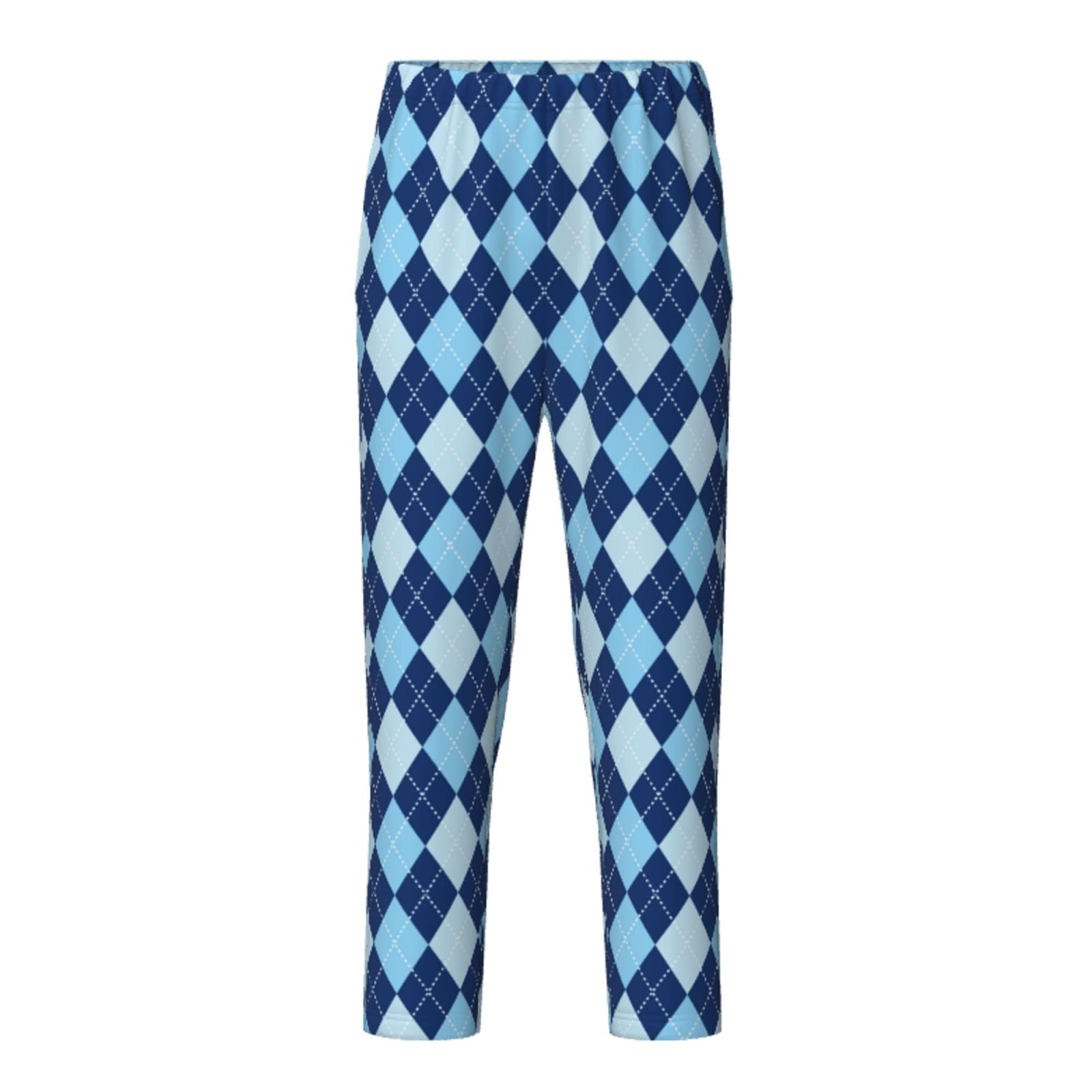 Zeuib Blue Squares Print Pajama Pants for Girls Boys,PJ Bottoms for ...