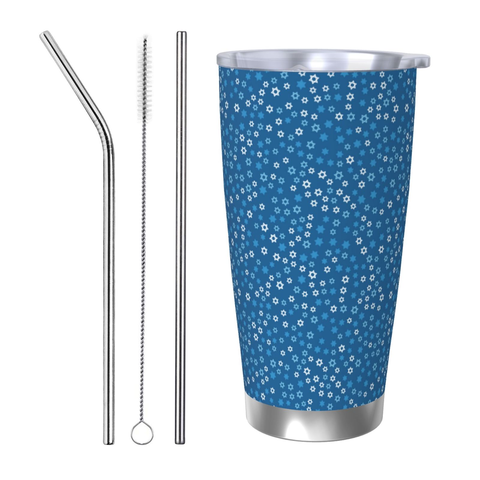 Zeuib Blue Star Print Printed 20oz Stainless Steel Insulated Car Cup ...