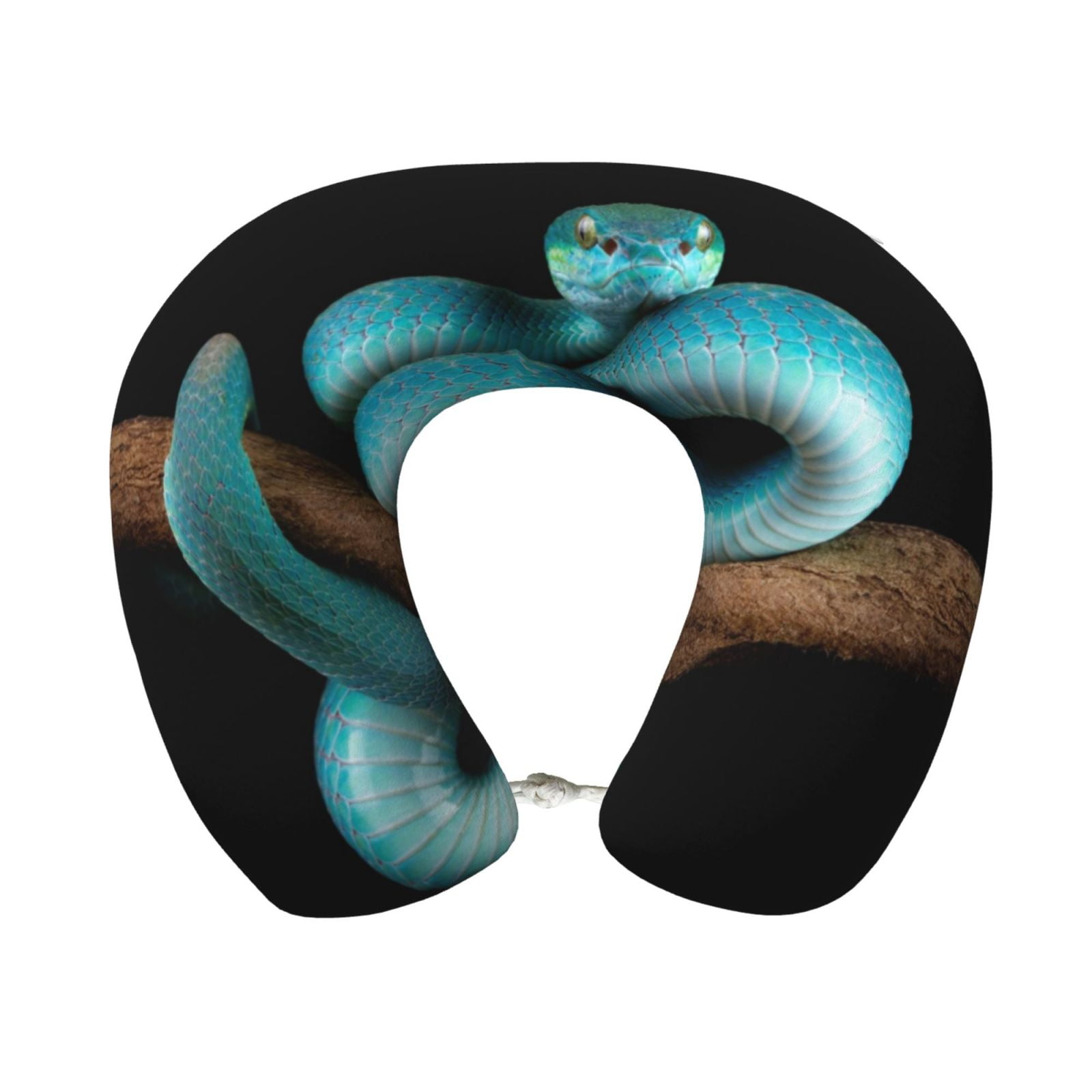 Zeuib Blue Viper Snake Print Travel Pillow,Travel Neck Pillow for ...
