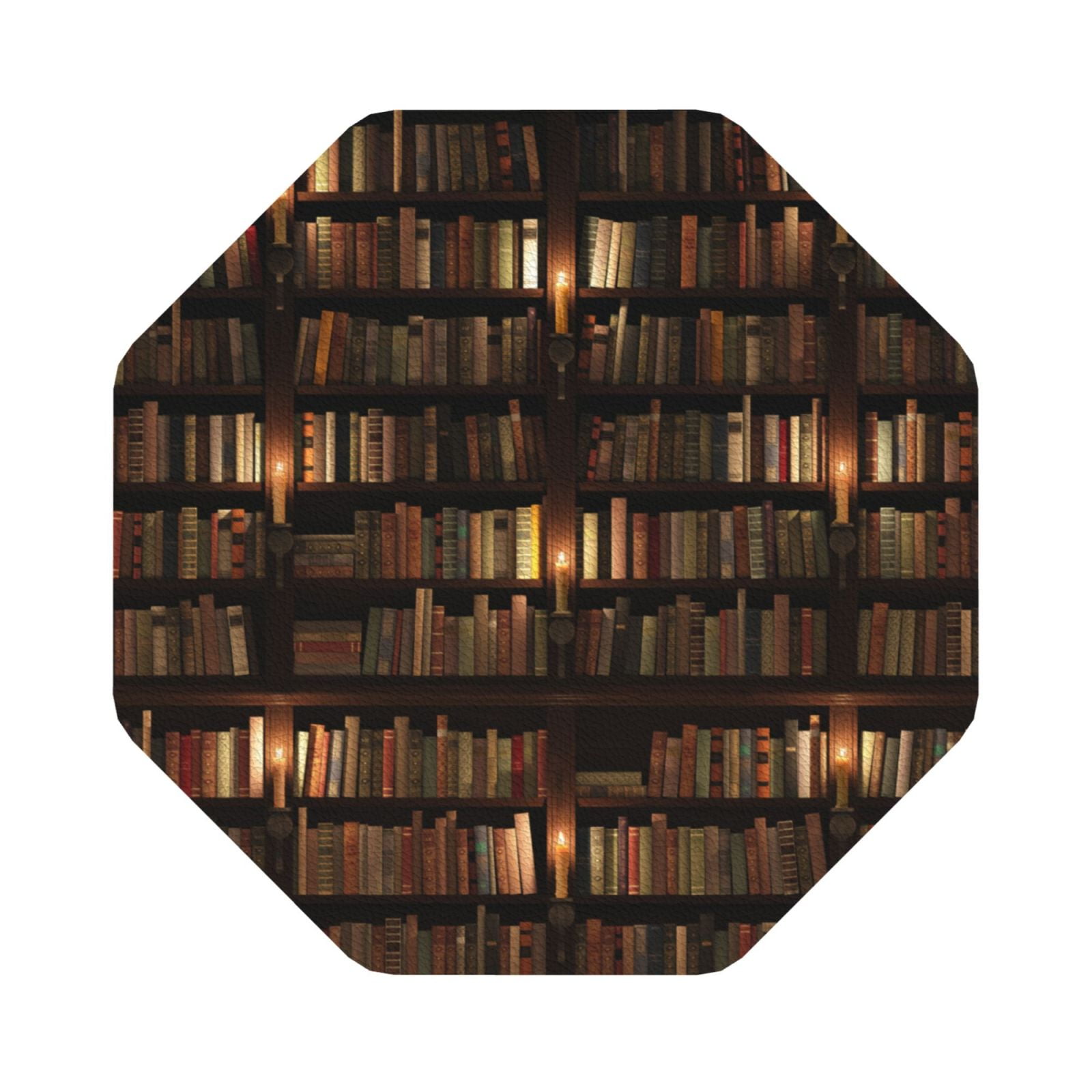 Zeuib Bookshelves Print Set of 6 Coasters for Drinks, Glass & Cups ...