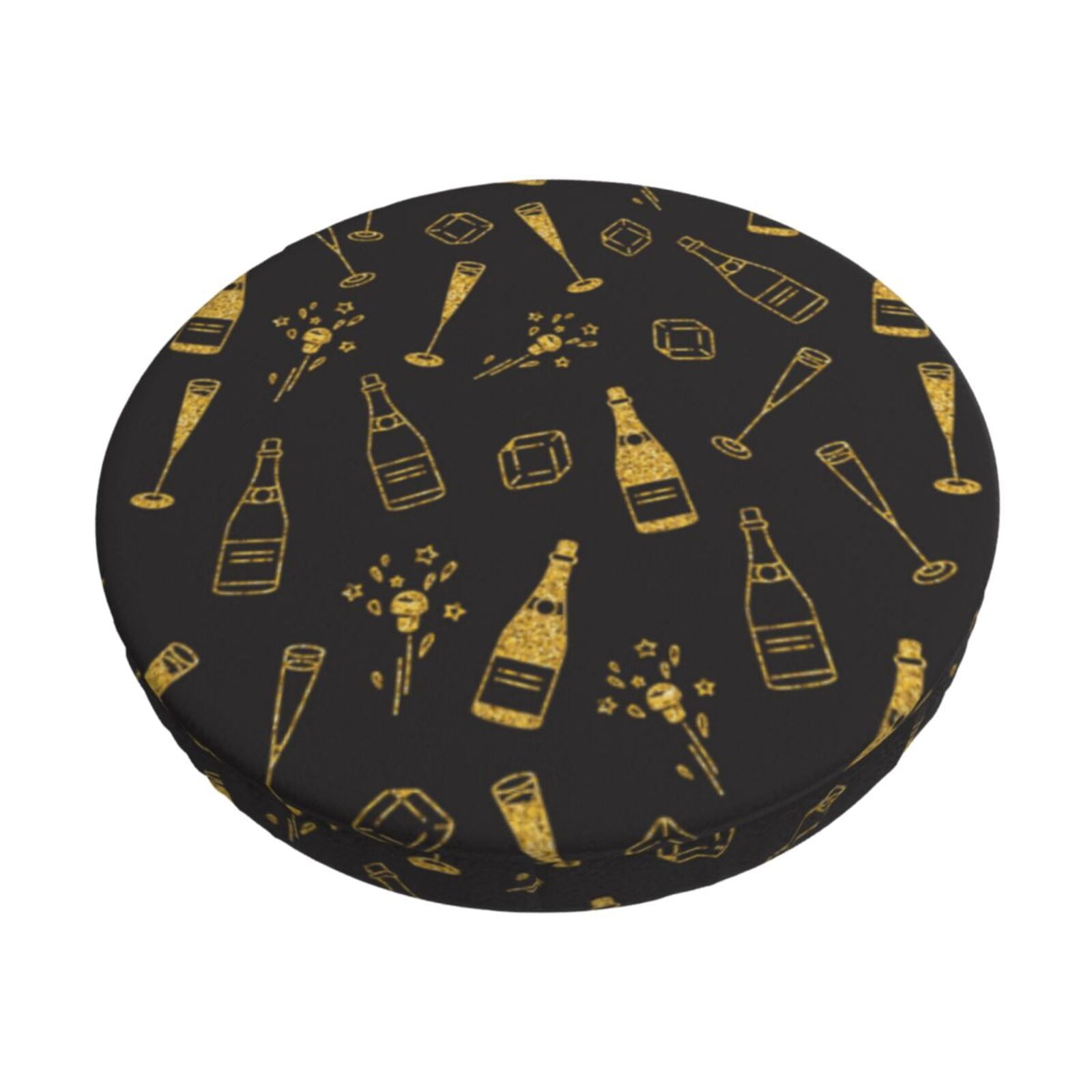 Zeuib Bottles Velvet Round Stool Cover,Stool Covers Round,Bar Stool ...