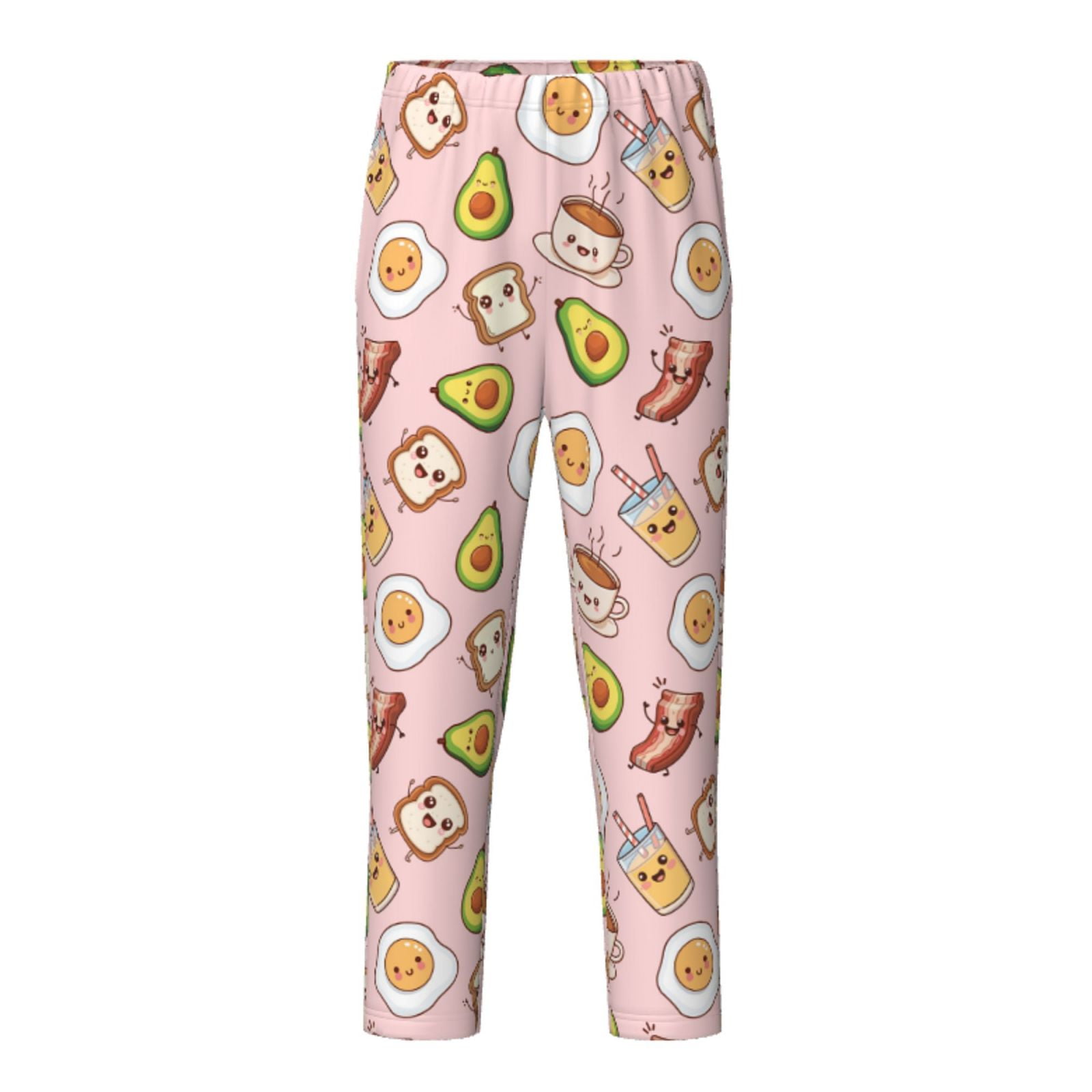 Zeuib Breakfast Print Pajama Pants for Girls Boys,PJ Bottoms for Kids ...