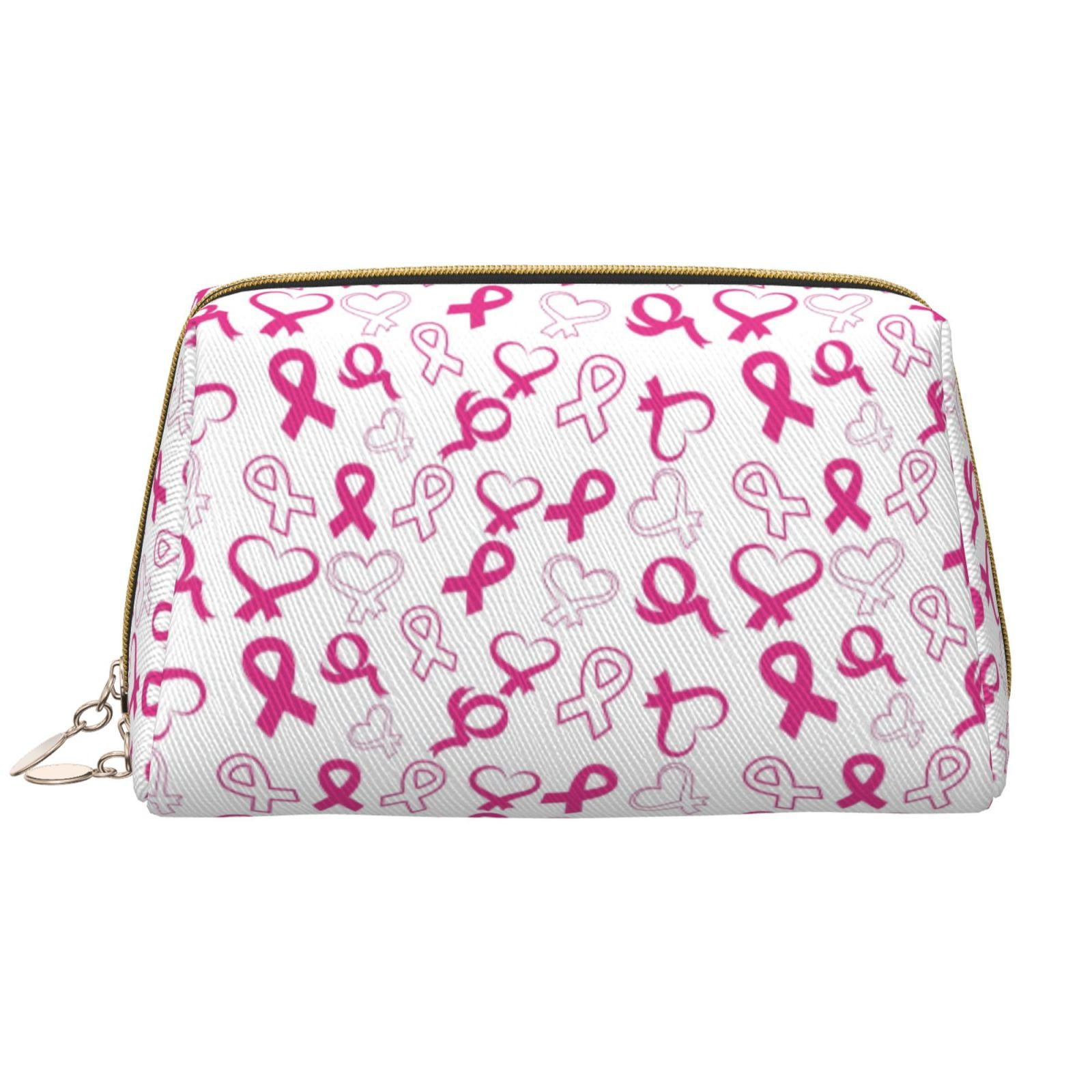 Zeuib Breast Cancer Awareness4 Printed Leather Makeup Bag,Cosmetic ...