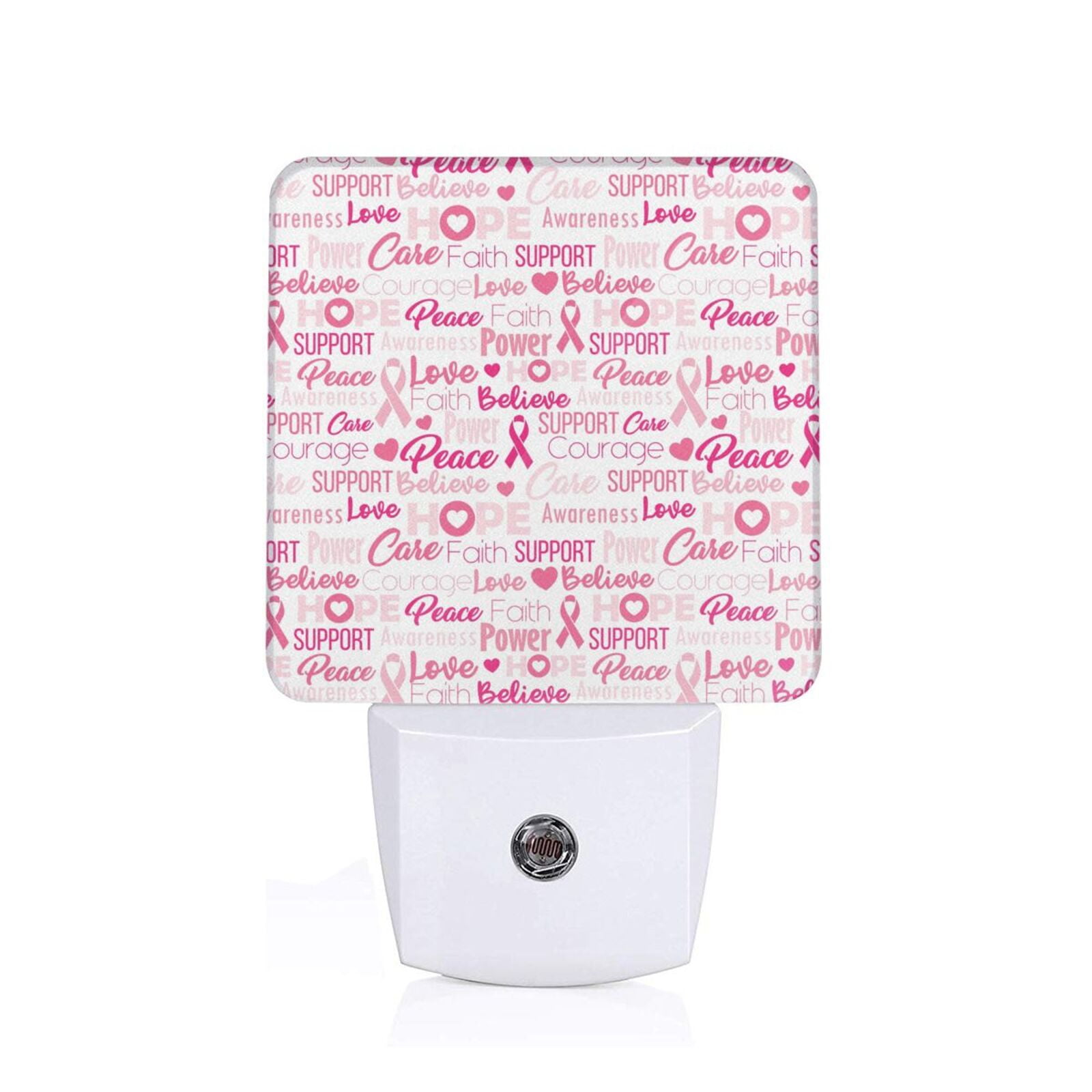 Zeuib Breast Cancer Ribbons Awareness LED Night Light,Plug in Night ...