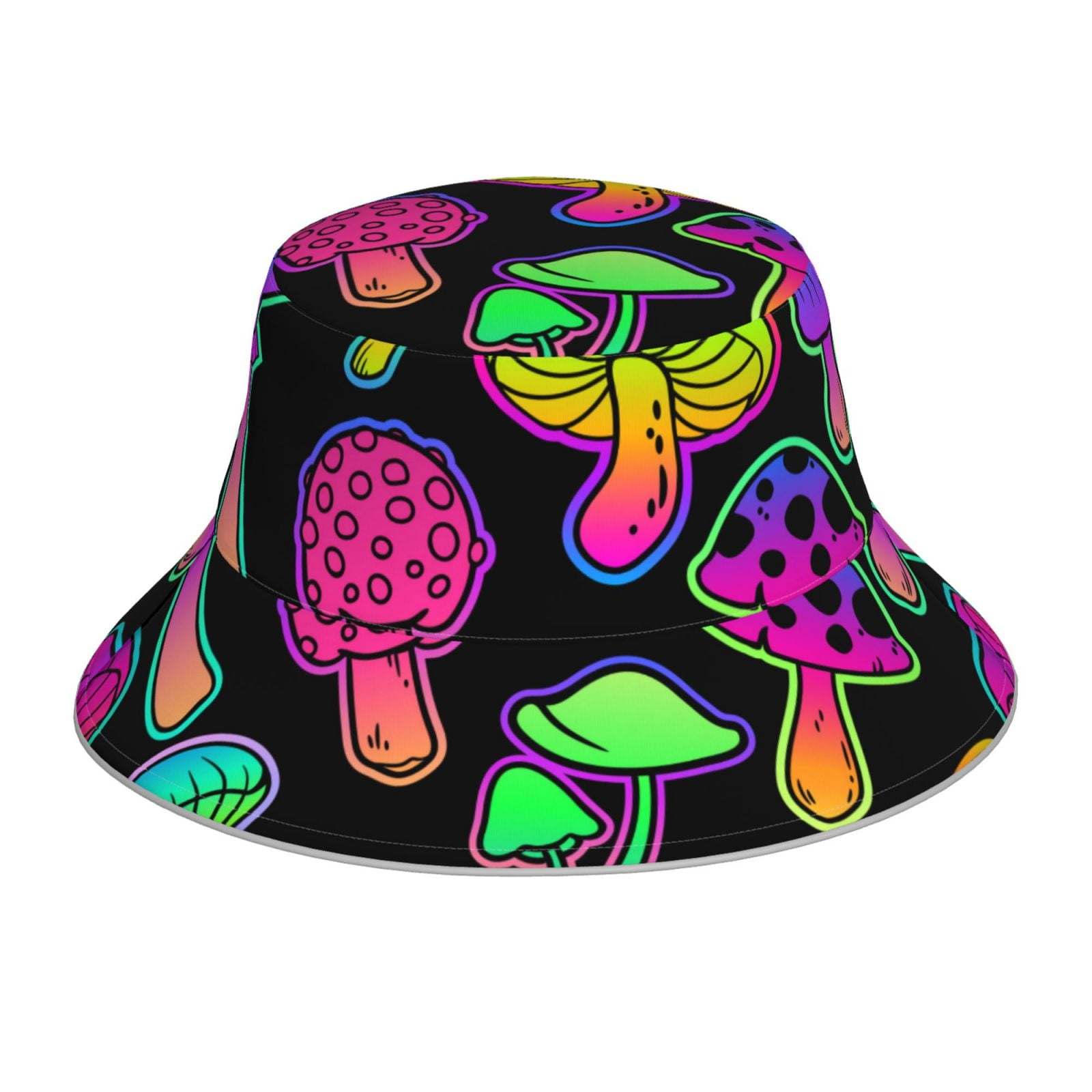 Zeuib Bright Mushrooms Reflective Bucket Hat, UV Protection, Wide Brim ...