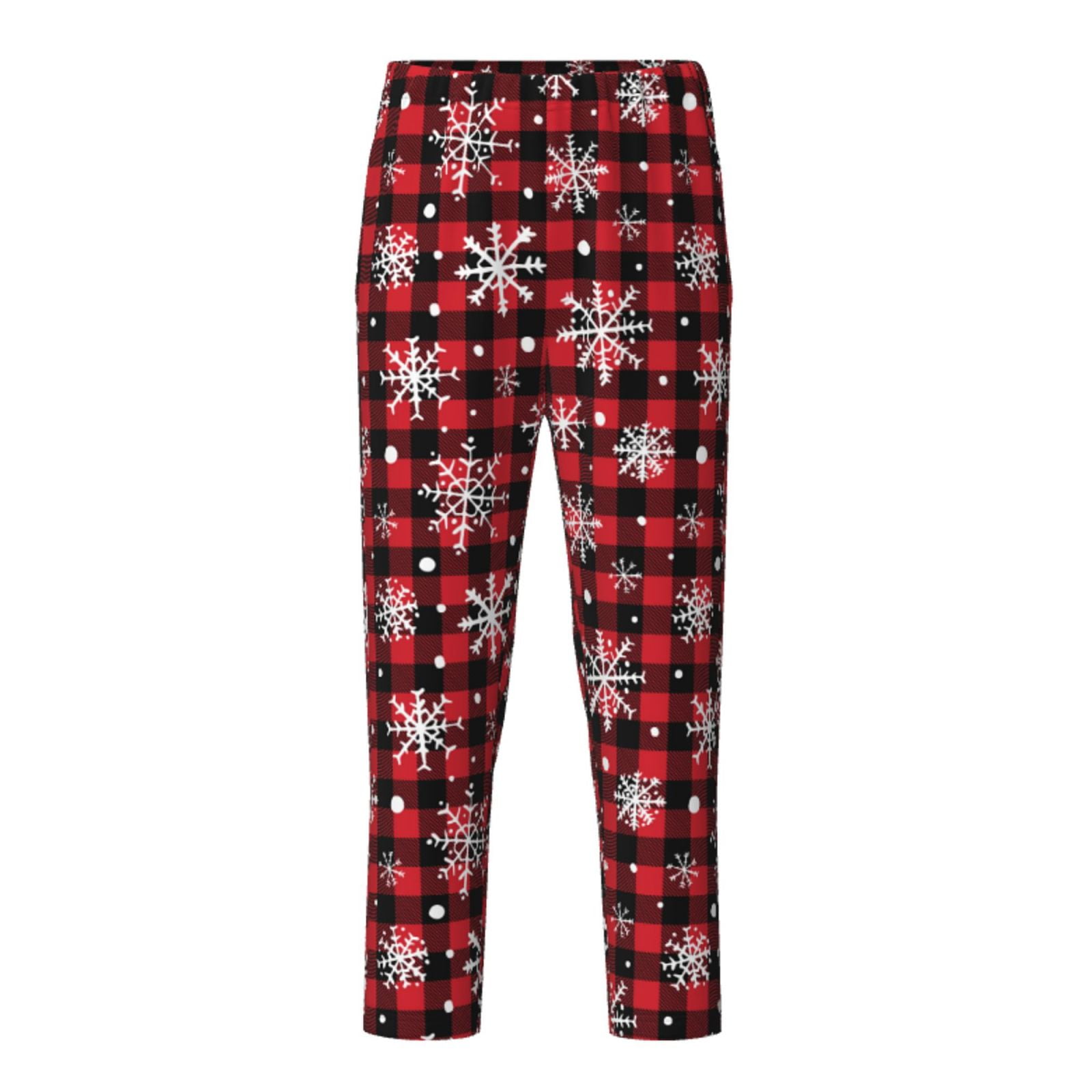 Zeuib Buffalo Plaid Snowflakes Print Pajama Pants for Girls Boys,PJ ...