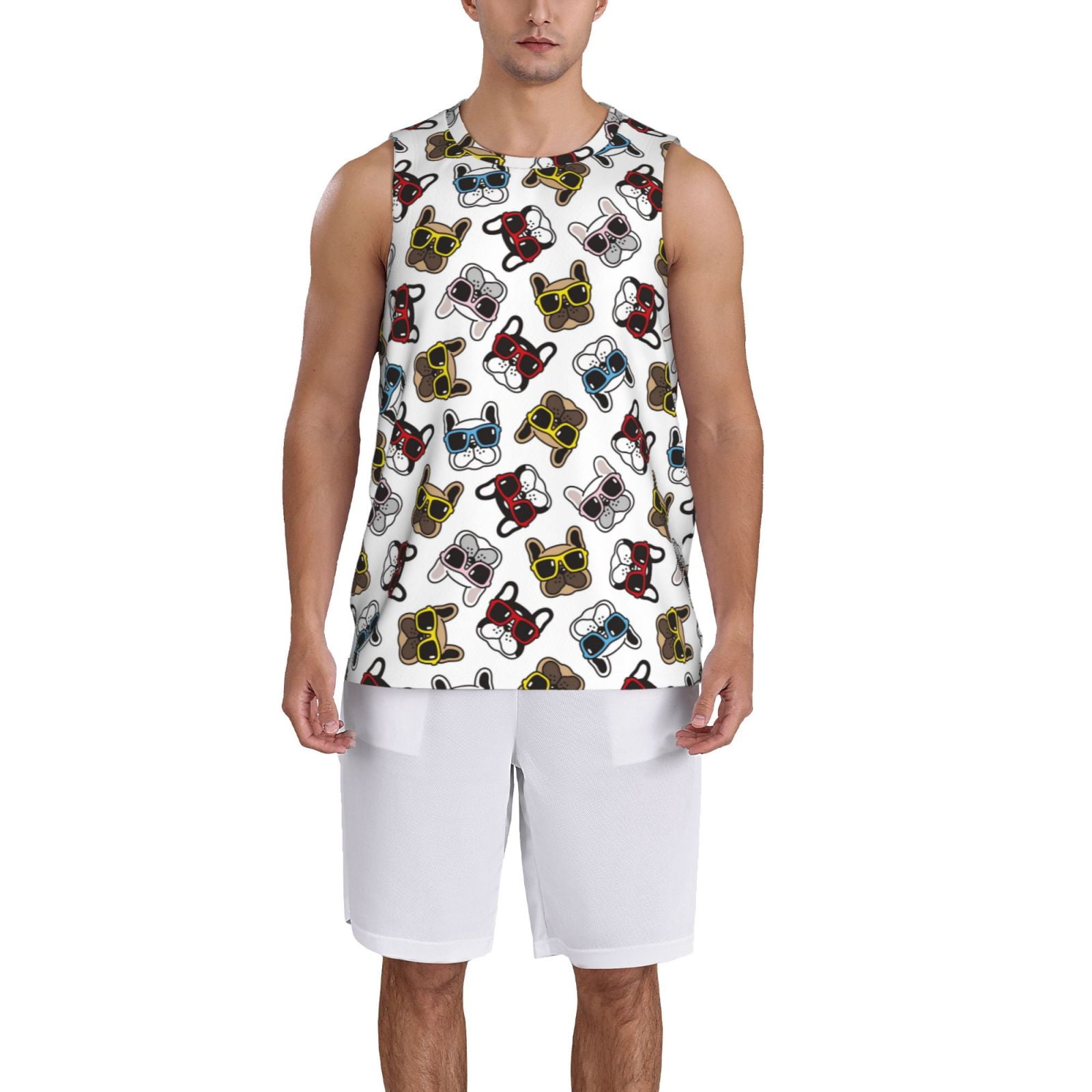 Zeuib Bulldog Sunglasses Face Jersey Shirt for Men,Mesh Athletic ...