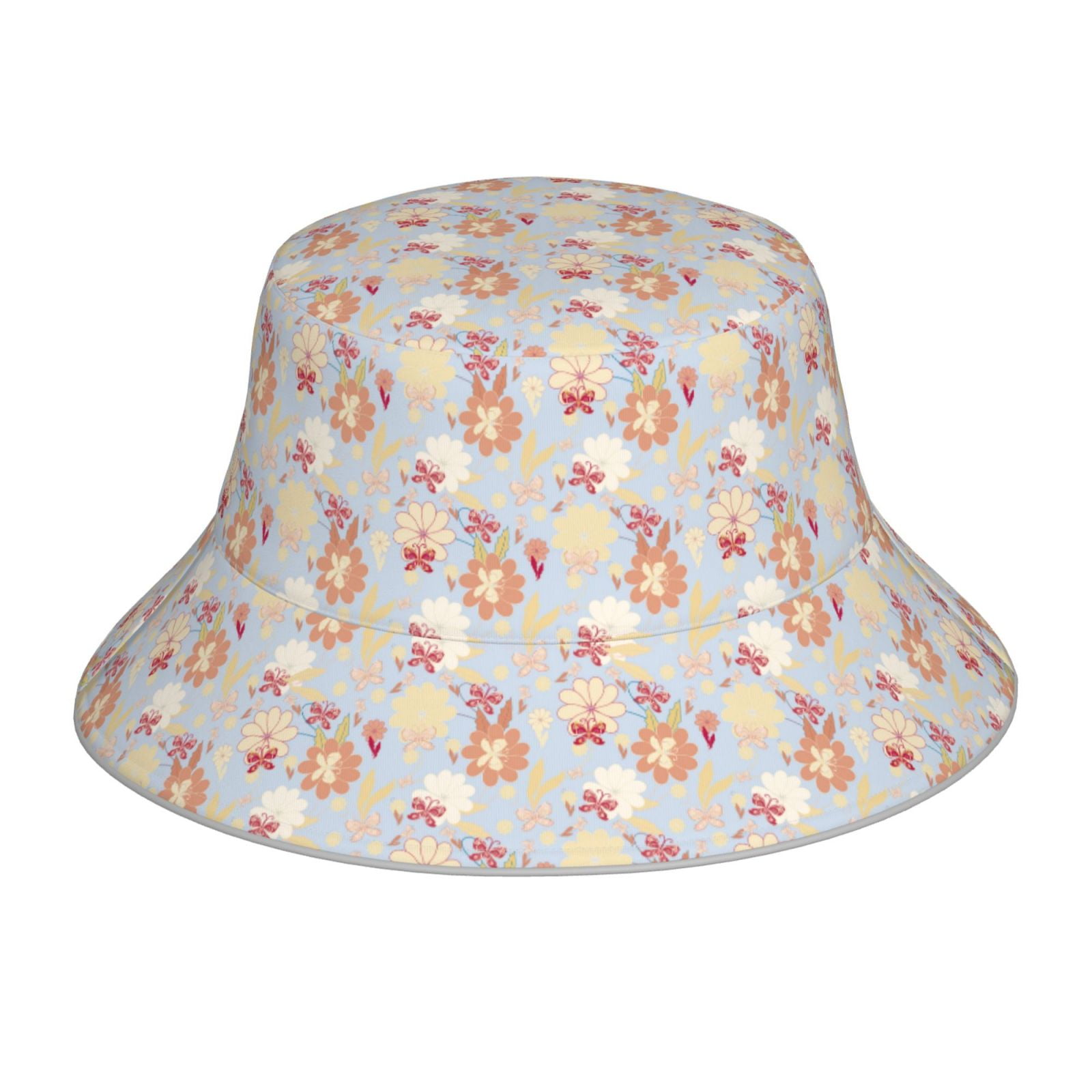 Zeuib Butterfly Flower Reflective Bucket Hat, UV Protection, Wide Brim ...