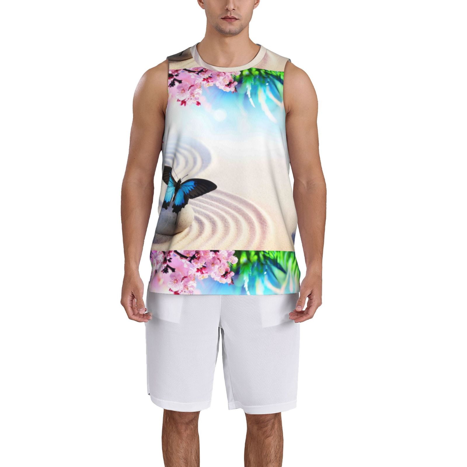 Zeuib Butterfly In Blossoms Zen Jersey Shirt for Men,Mesh Athletic ...