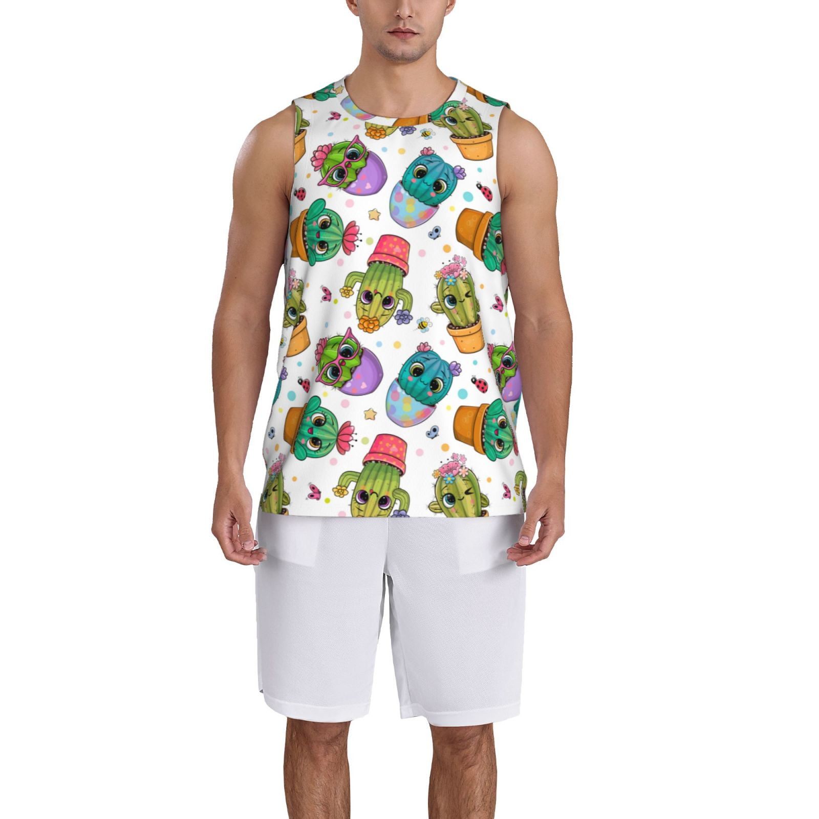 Zeuib Cactus And Insects Jersey Shirt for Men,Mesh Athletic Practice ...