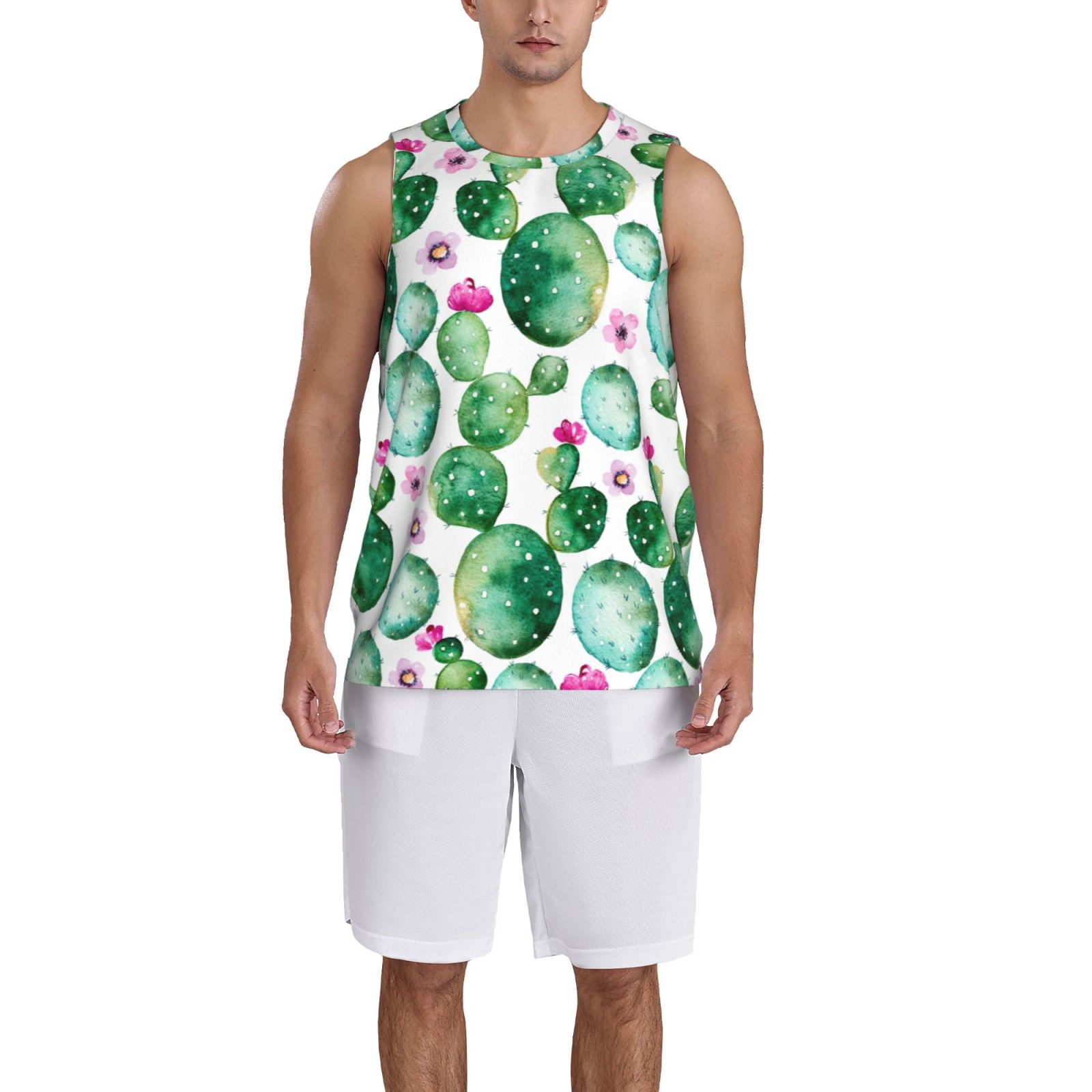 Zeuib Cactus Plants Jersey Shirt for Men,Mesh Athletic Practice Sports ...