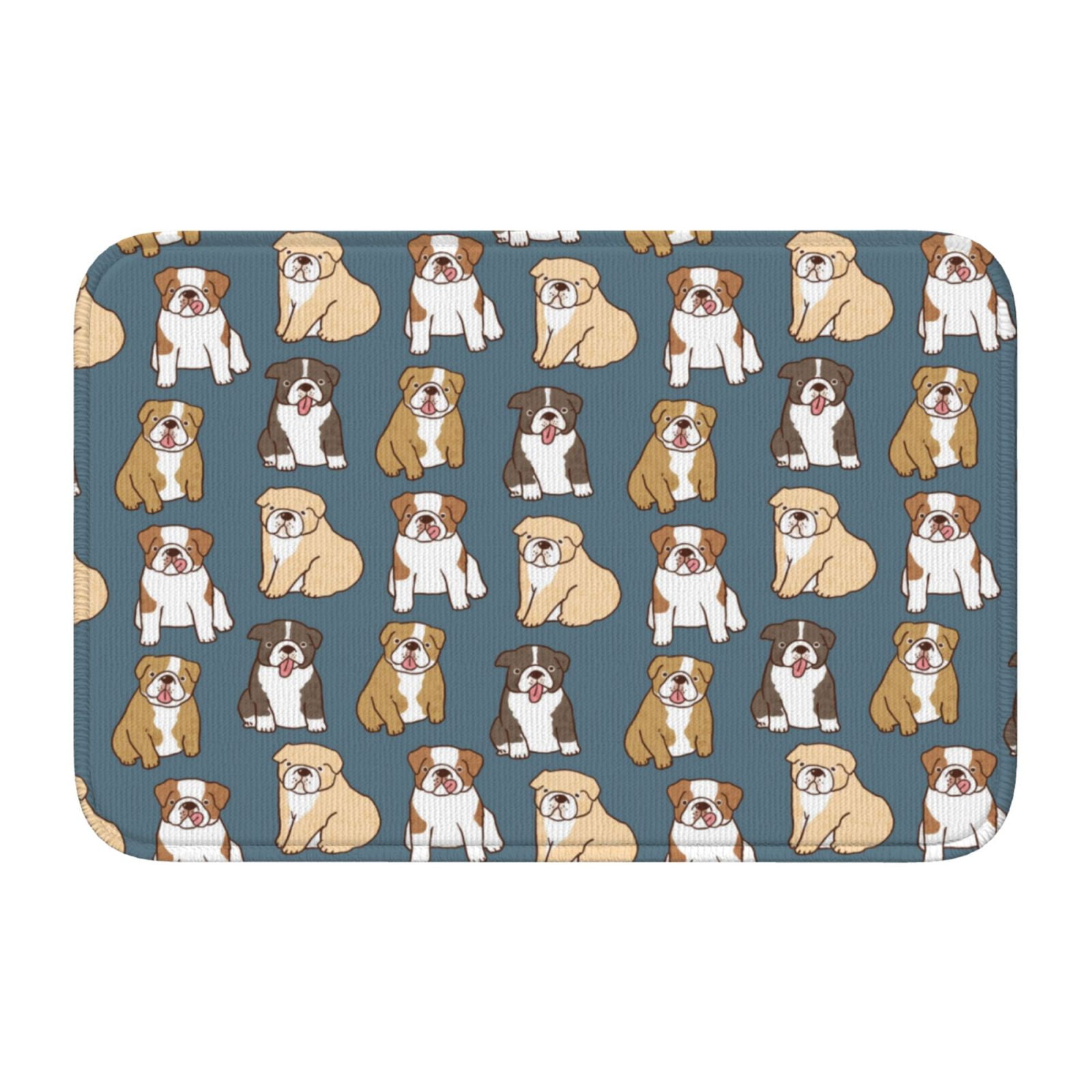 Zeuib Cartoon Bulldog 1 Anti-Slip Polyester Floor Mat - Durable, Non ...