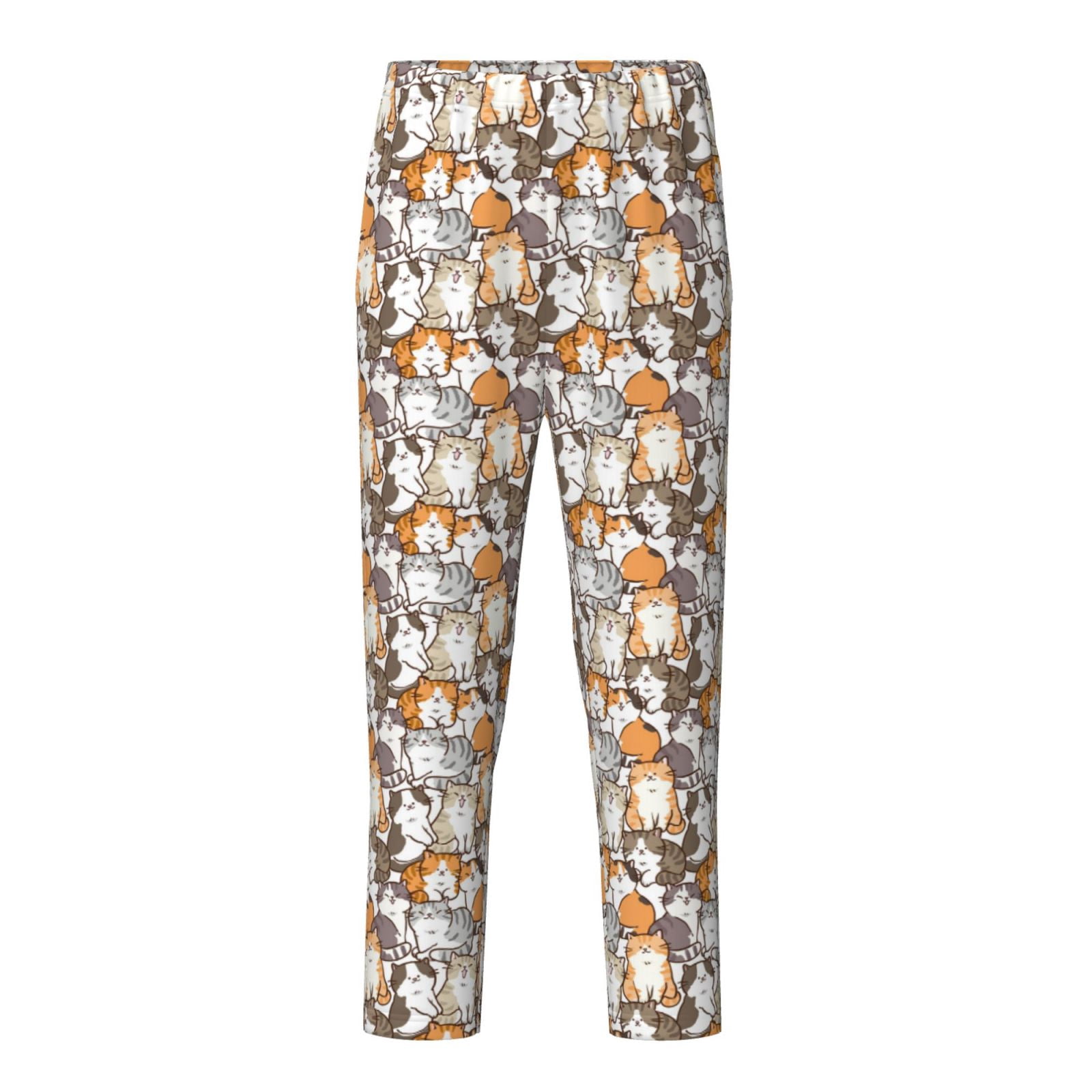 Zeuib Cartoon Cat 1 Print Pajama Pants for Girls Boys,PJ Bottoms for ...