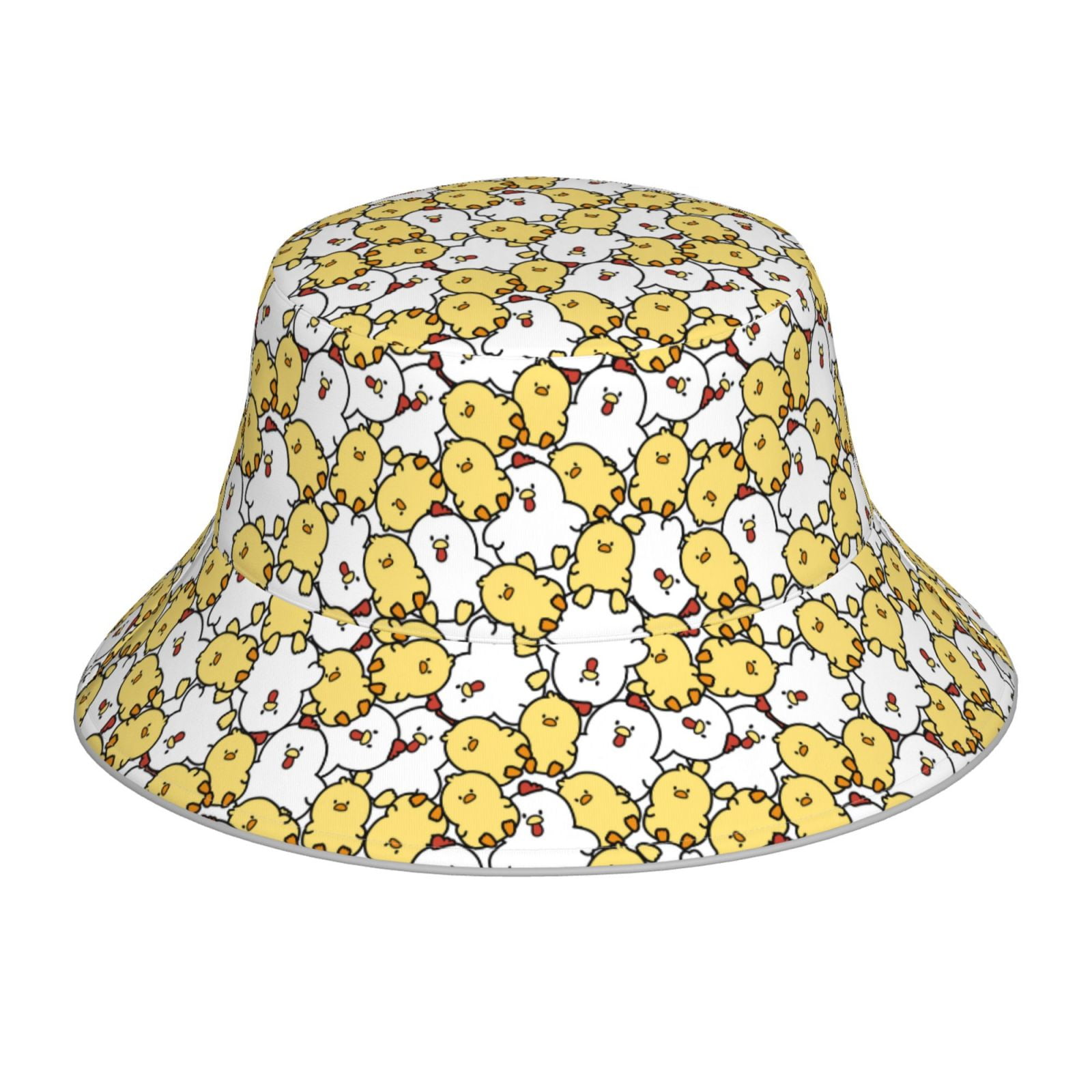 Zeuib Cartoon Chicken Reflective Bucket Hat, UV Protection, Wide Brim ...
