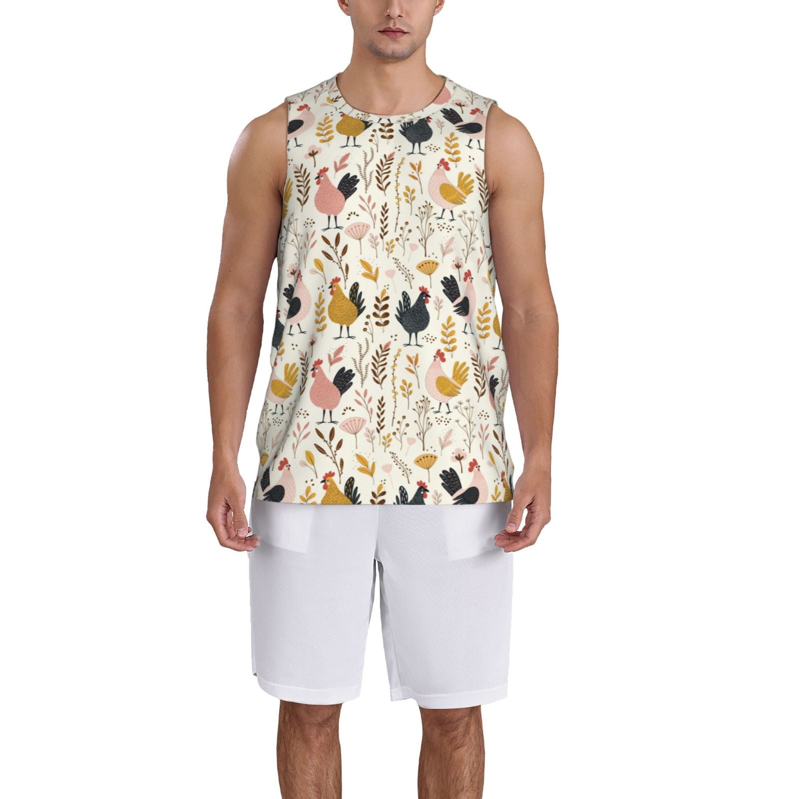 Zeuib Cartoon Chickens Jersey Shirt for Men,Mesh Athletic Practice Sports Shirts,Lightweight Rec ...