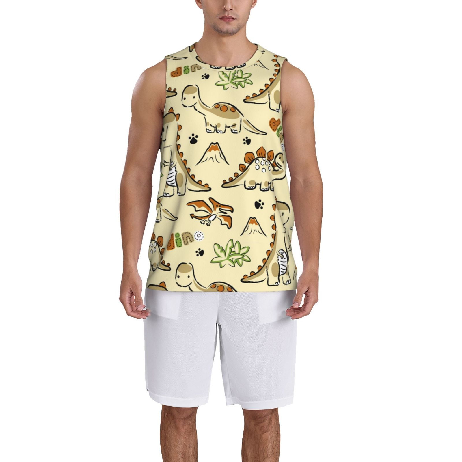 Zeuib Cartoon Dinosaurs Jersey Shirt for Men,Mesh Athletic Practice ...