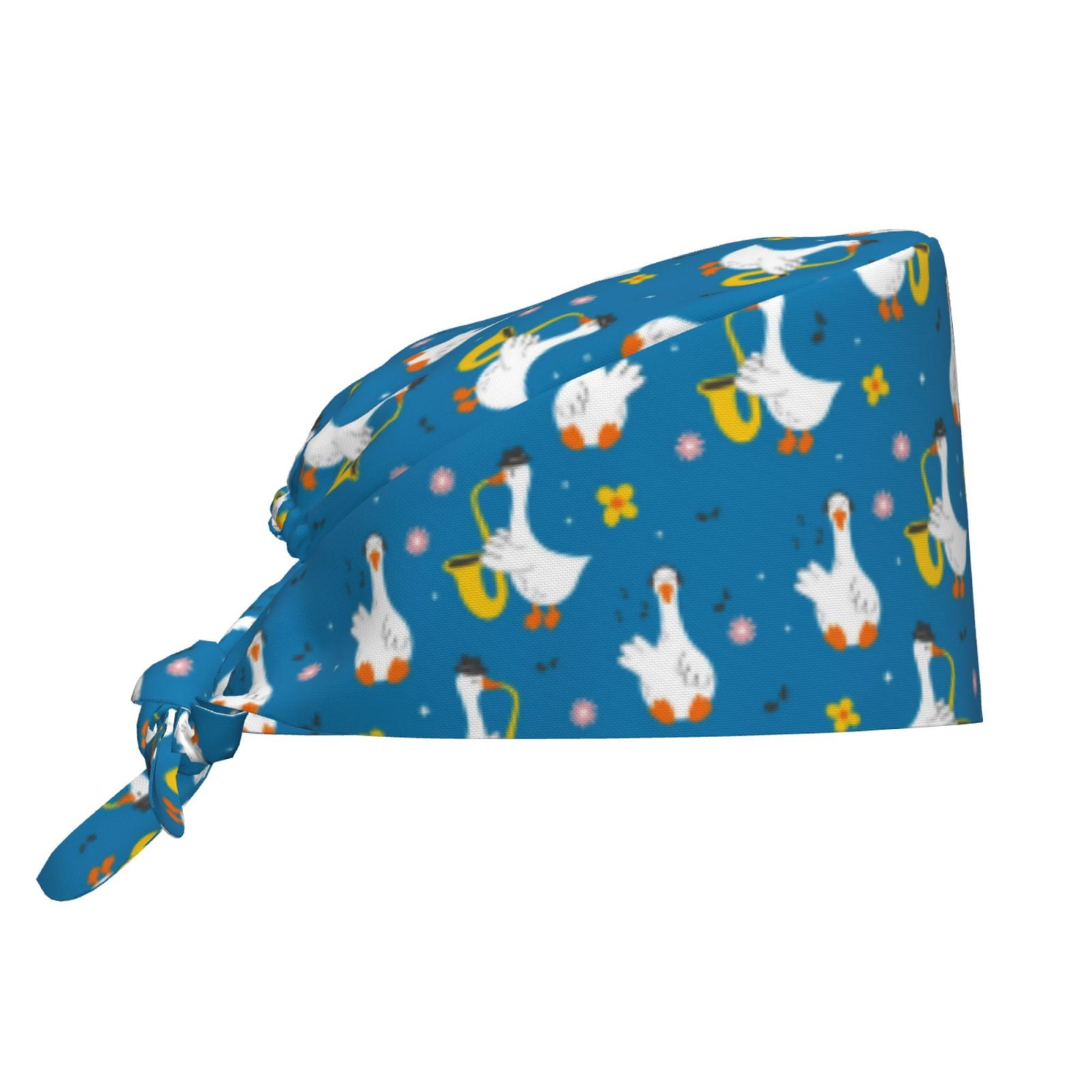 Zeuib Cartoon Goose Print Adjustable Scrub Cap,Cleaning Working Cap ...