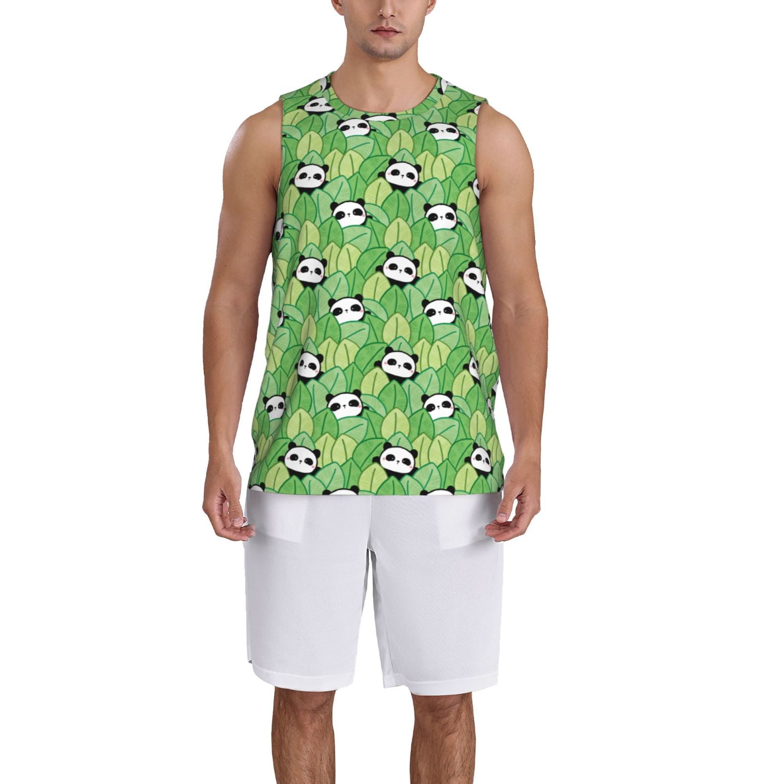 Zeuib Cartoon Panda And Leaf 1 Jersey Shirt for Men,Mesh Athletic ...