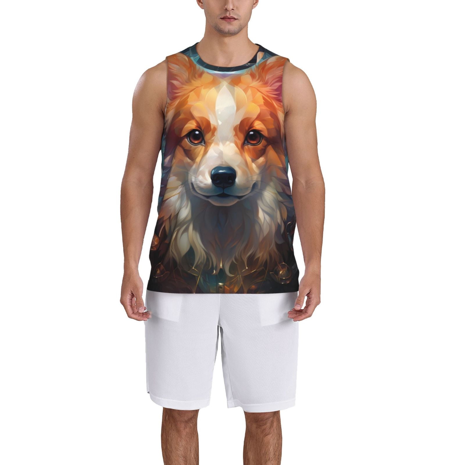 Zeuib Cartoon Pattern Corgi Jersey Shirt for Men,Mesh Athletic Practice ...