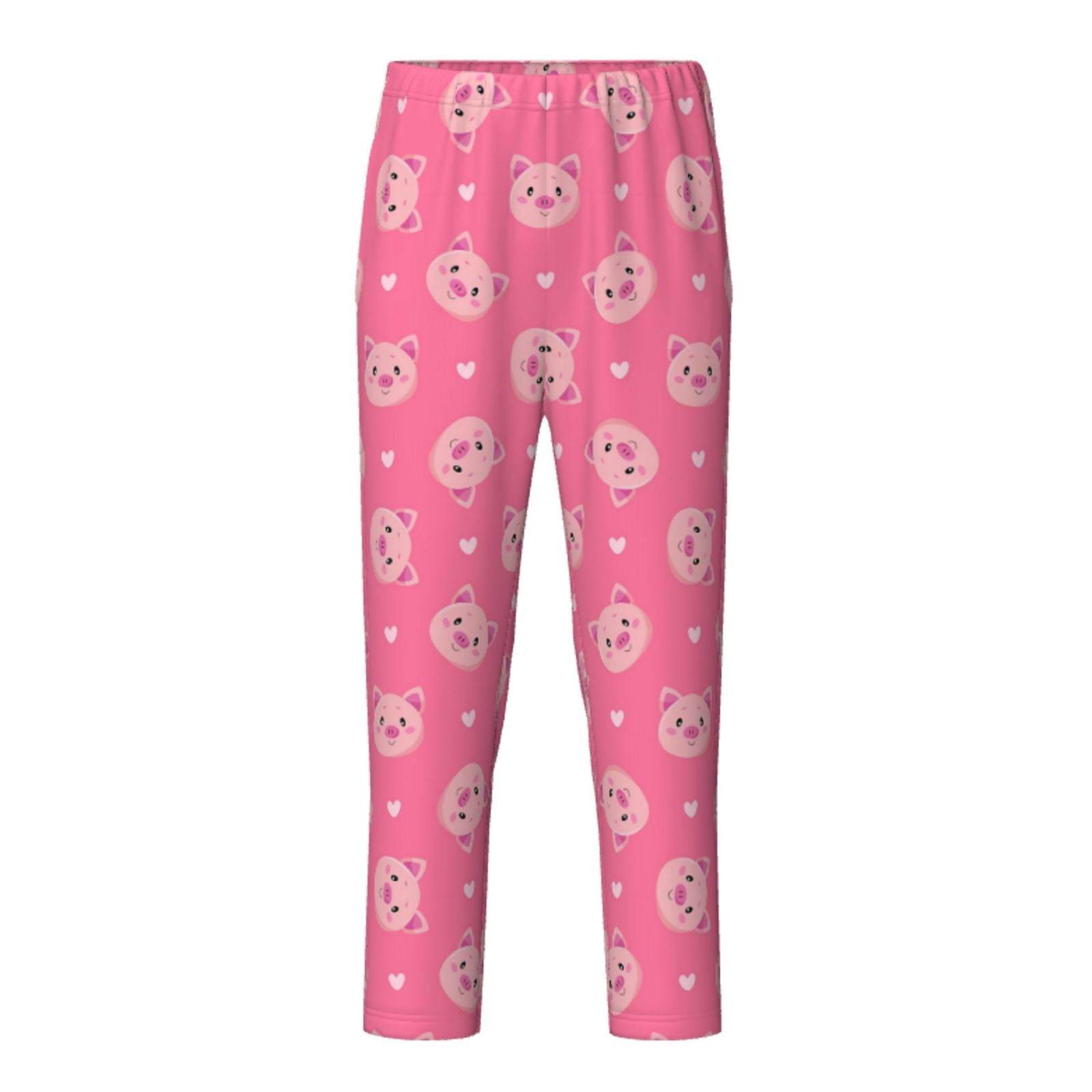 Zeuib Cartoon Pigs and Hearts Print Pajama Pants for Girls Boys,PJ ...