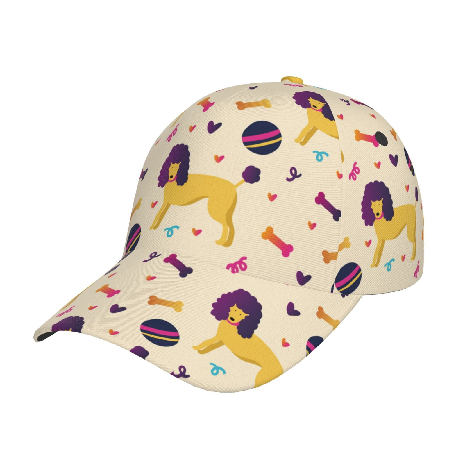 Zeuib Cartoon Poodle Dog Baseball Cap Adjustable Size for Running ...