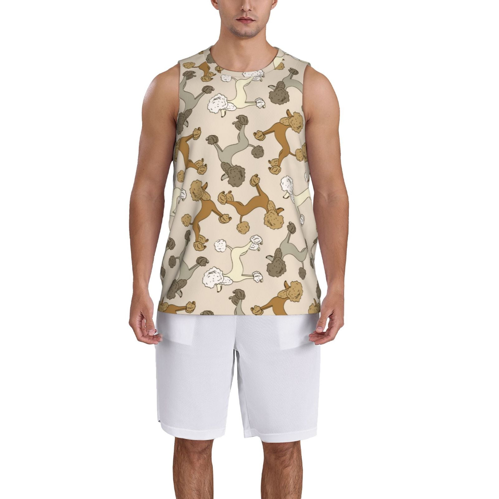 Zeuib Cartoon Poodle Dog Jersey Shirt for Men,Mesh Athletic Practice ...