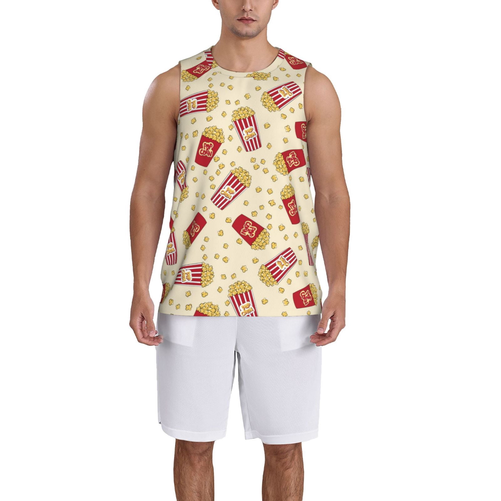Zeuib Cartoon Popcorn Jersey Shirt for Men,Mesh Athletic Practice ...