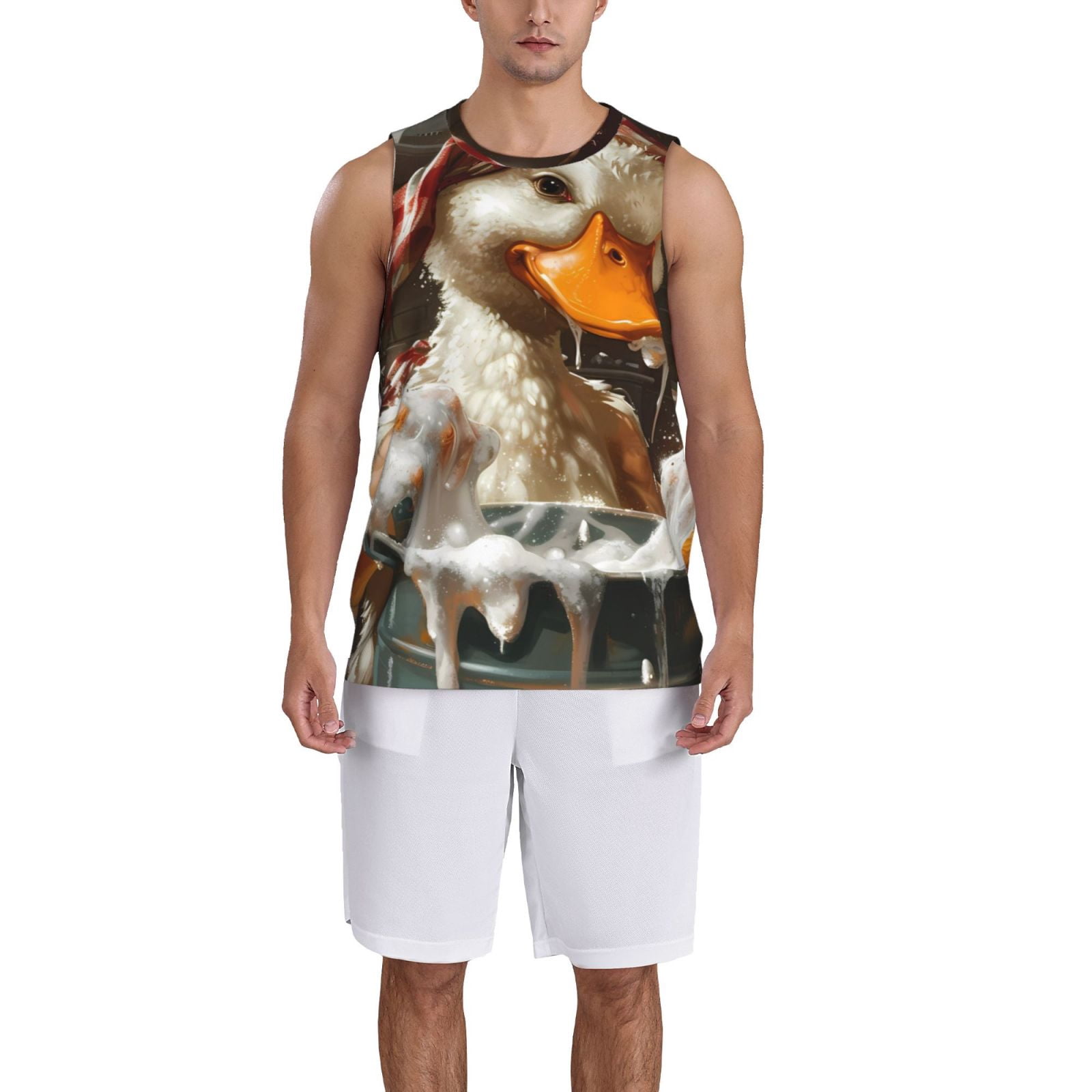 Zeuib Cartoon Scottish Duck Jersey Shirt for Men,Mesh Athletic Practice ...