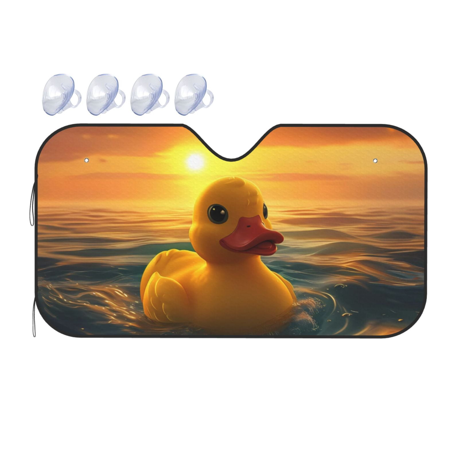 Zeuib Cartoon Swimming Yellow Duck Premium Car Sunshade: Superior Sun ...