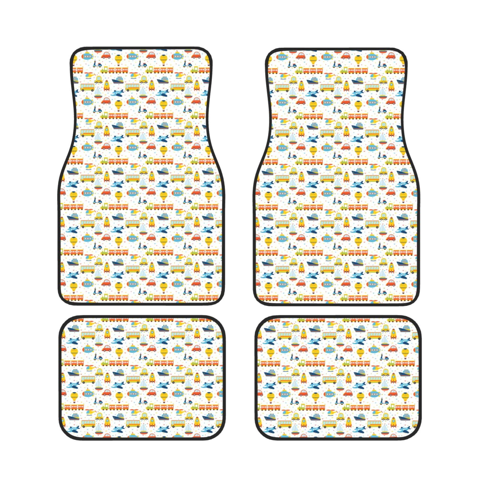 Zeuib Cartoon Transport Print Waterproof Universal Fit Car Floor Mats ...