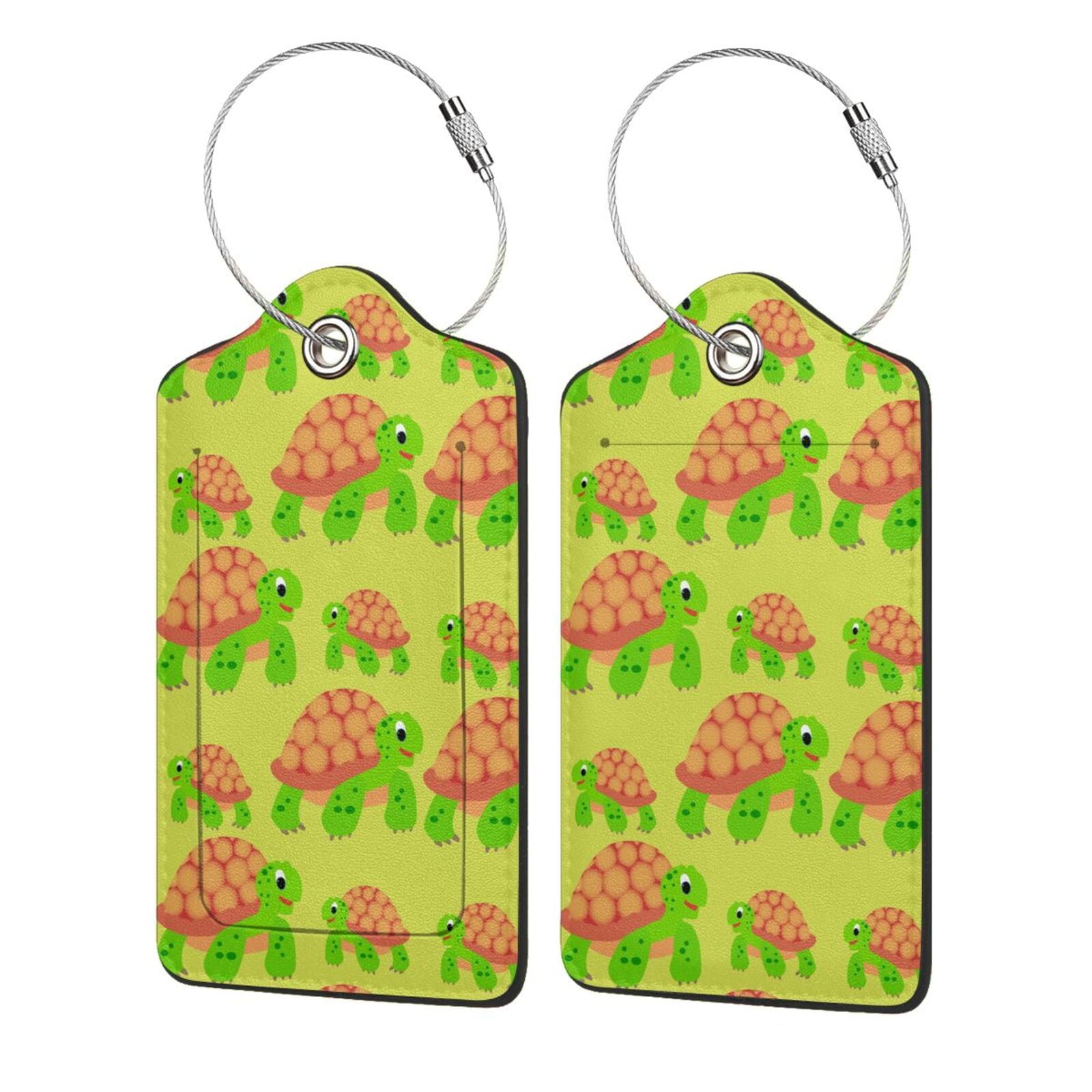 Zeuib Cartoon Turtles 1 Print Luggage Tags for Suitcases ,Leather ...