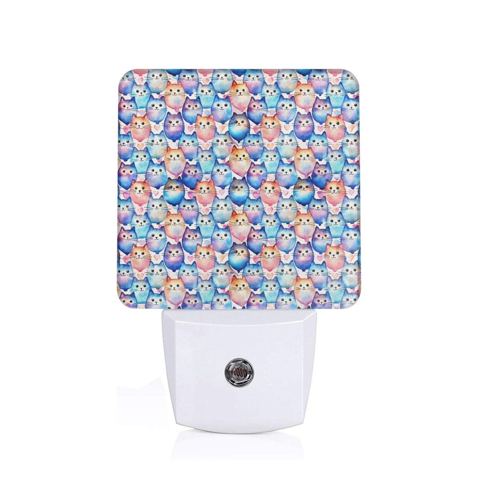 Zeuib Cartoon colorful cute cat LED Night Light,Plug in Night Light ...