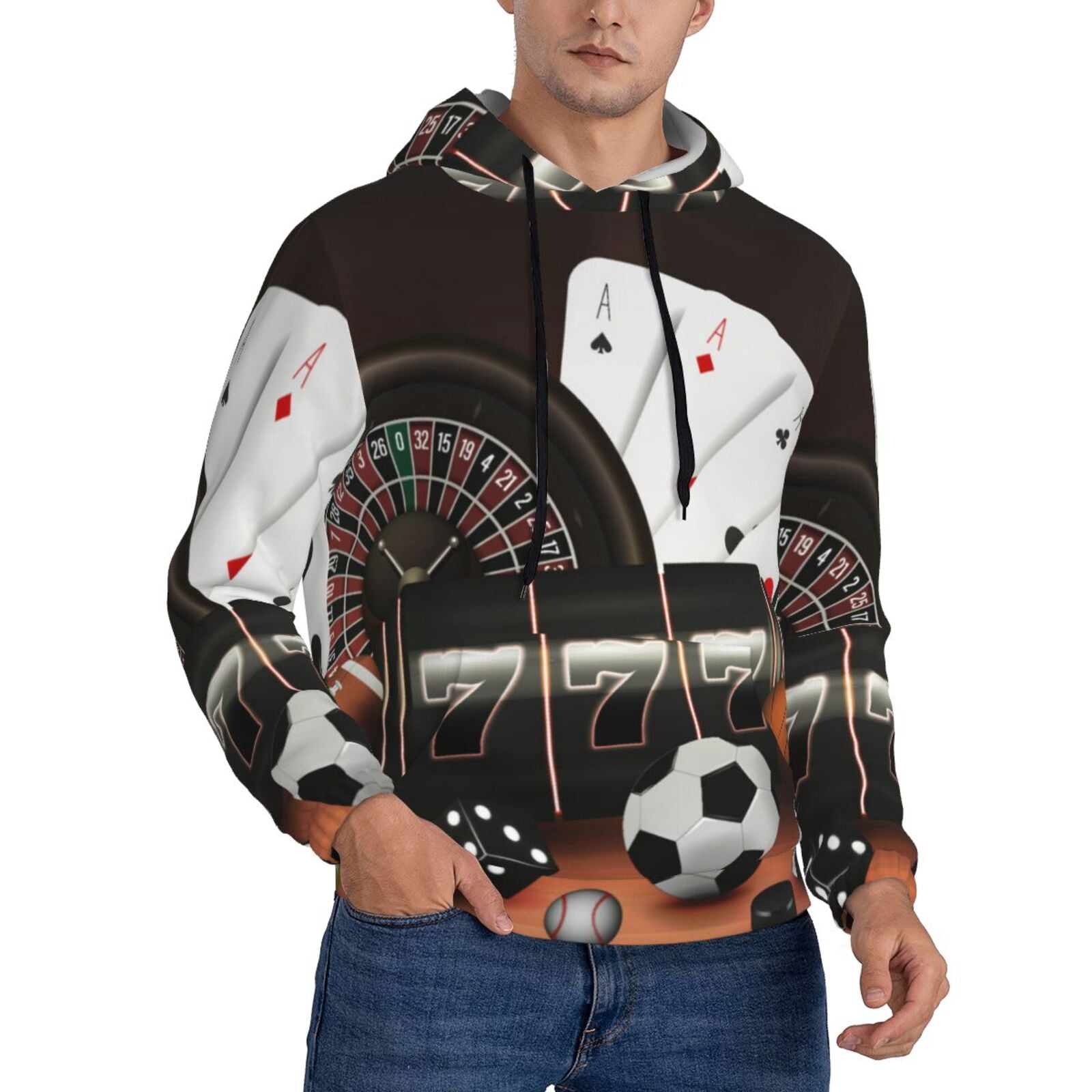 Zufioo Casino And Sports Design Fleece Comfortable Hoodie for Mens ...