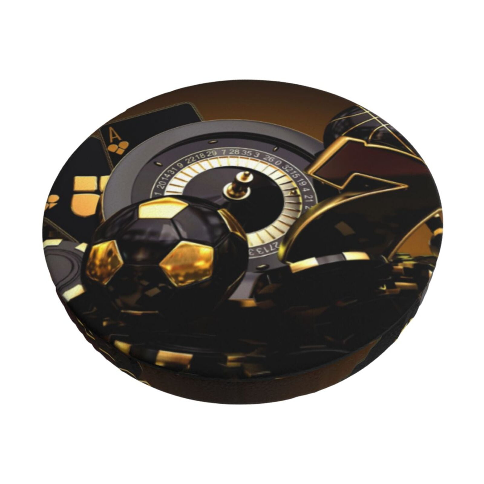 Zeuib Casino Cards Velvet Round Stool Cover,Stool Covers Round,Bar ...
