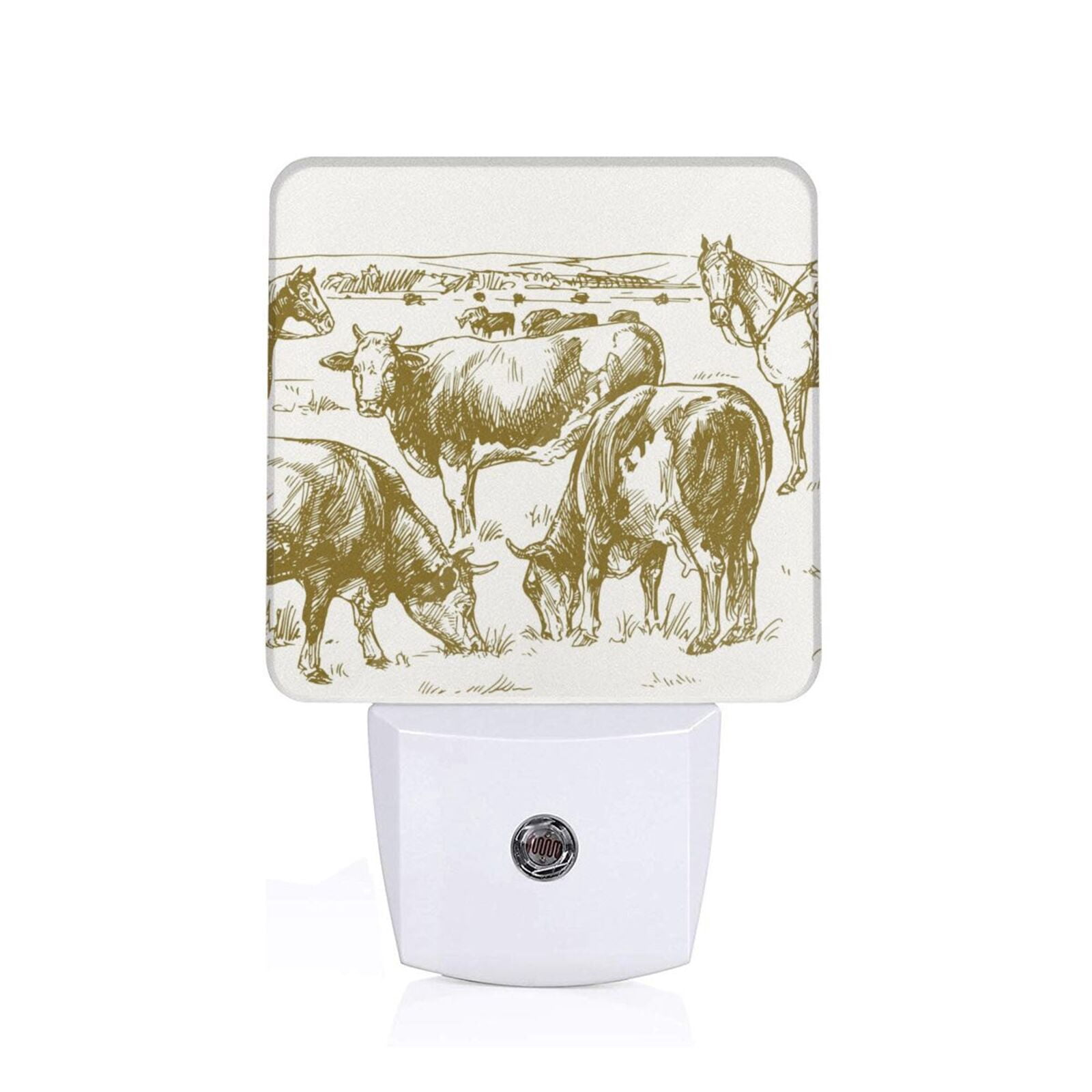 Zeuib Cattle Drive By Two Cowboys 1 LED Night Light,Plug in Night Light ...