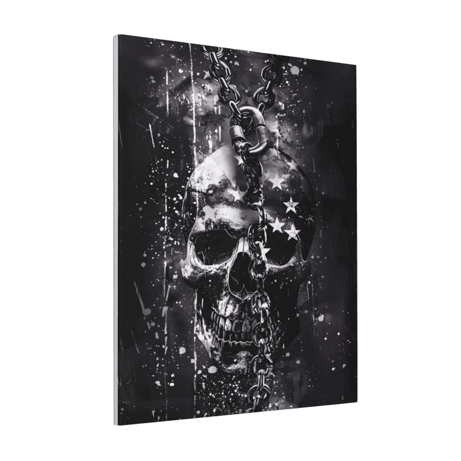 Zeuib Chained Skull Artwork Print Farmhouse Canvas Wall Art For Bedroom ...