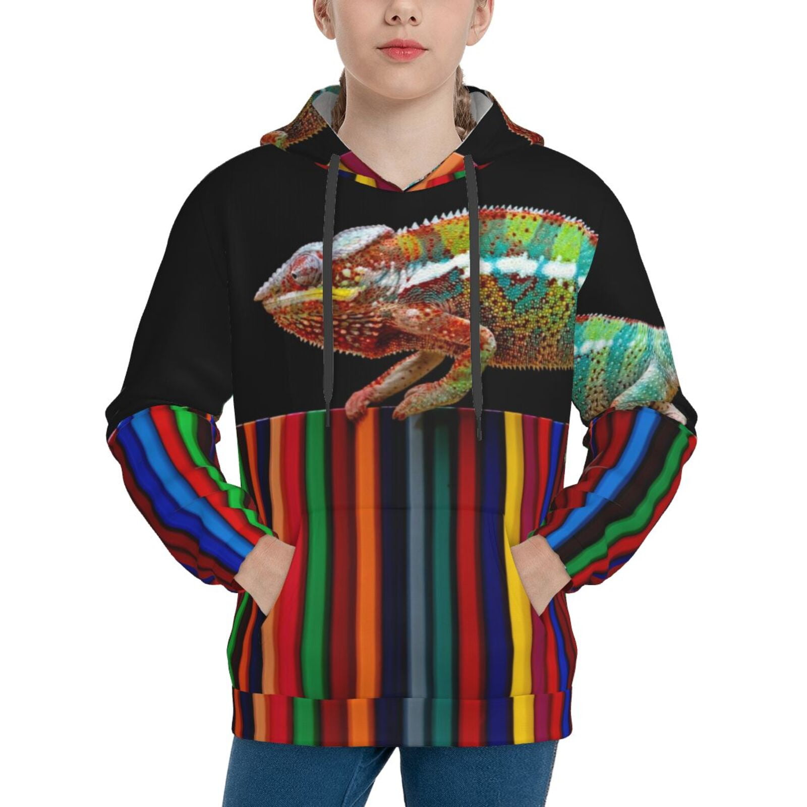 Zufioo Chameleon Panther On Colored Pencils Design Hoodies For Boys and ...