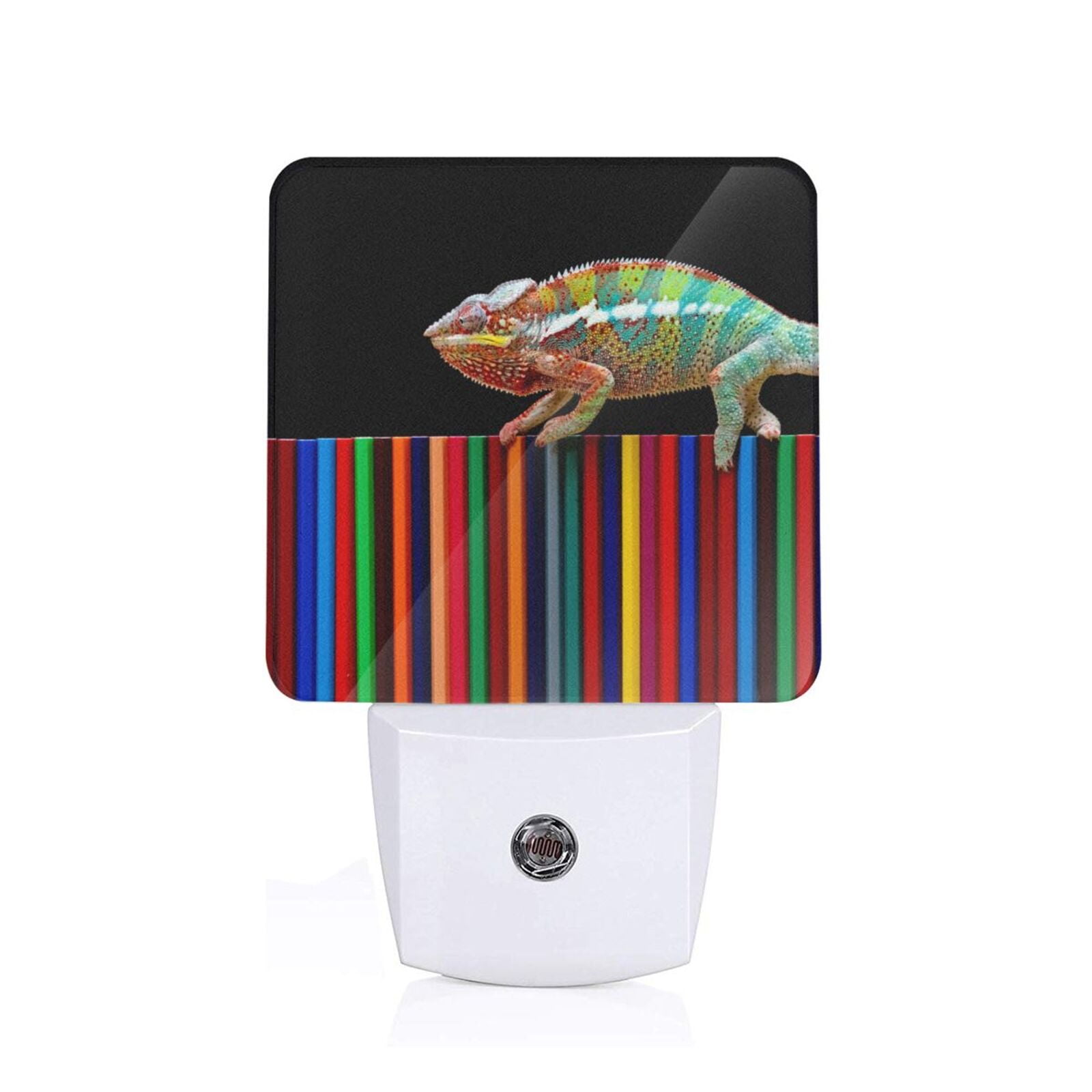 Zeuib Chameleon Panther On Colored Pencils LED Night Light,Plug in ...