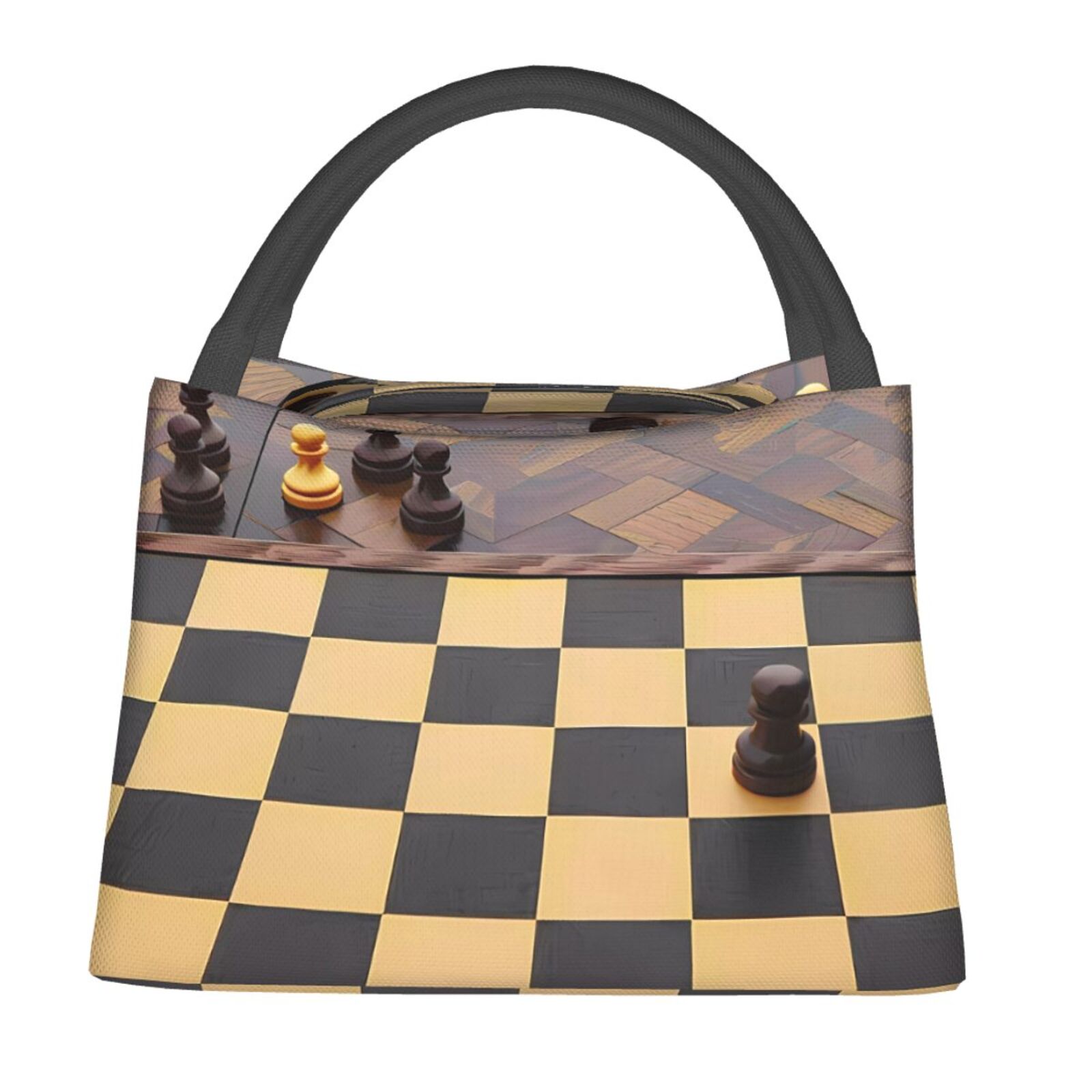 Zeuib Chess Board With Pawns Lunch Bag,Collapsible Cooler Bag Insulated ...