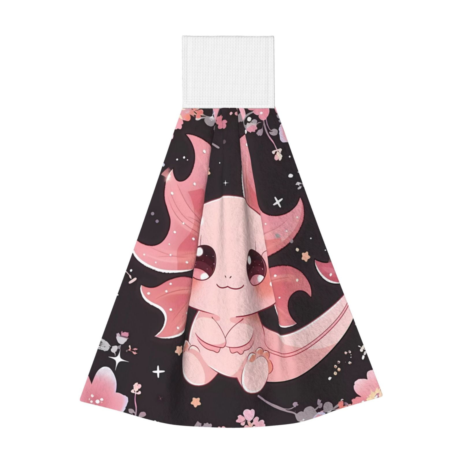 Zeuib Chibi Axolotl Sakura Fantasy Print Coral Velvet Hand Wipes ...