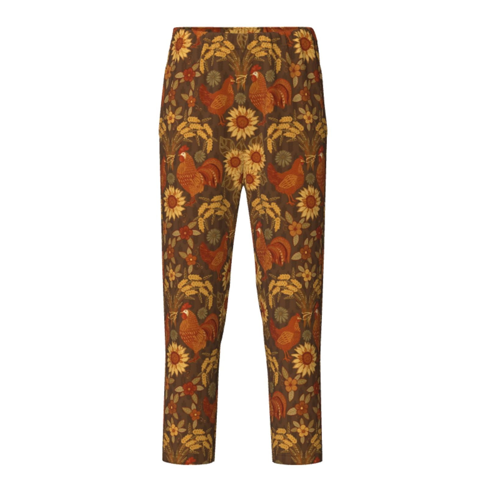 Zeuib Chicken And Rooster Print Pajama Pants for Girls Boys,PJ Bottoms for Kids, Pajama Pants ...