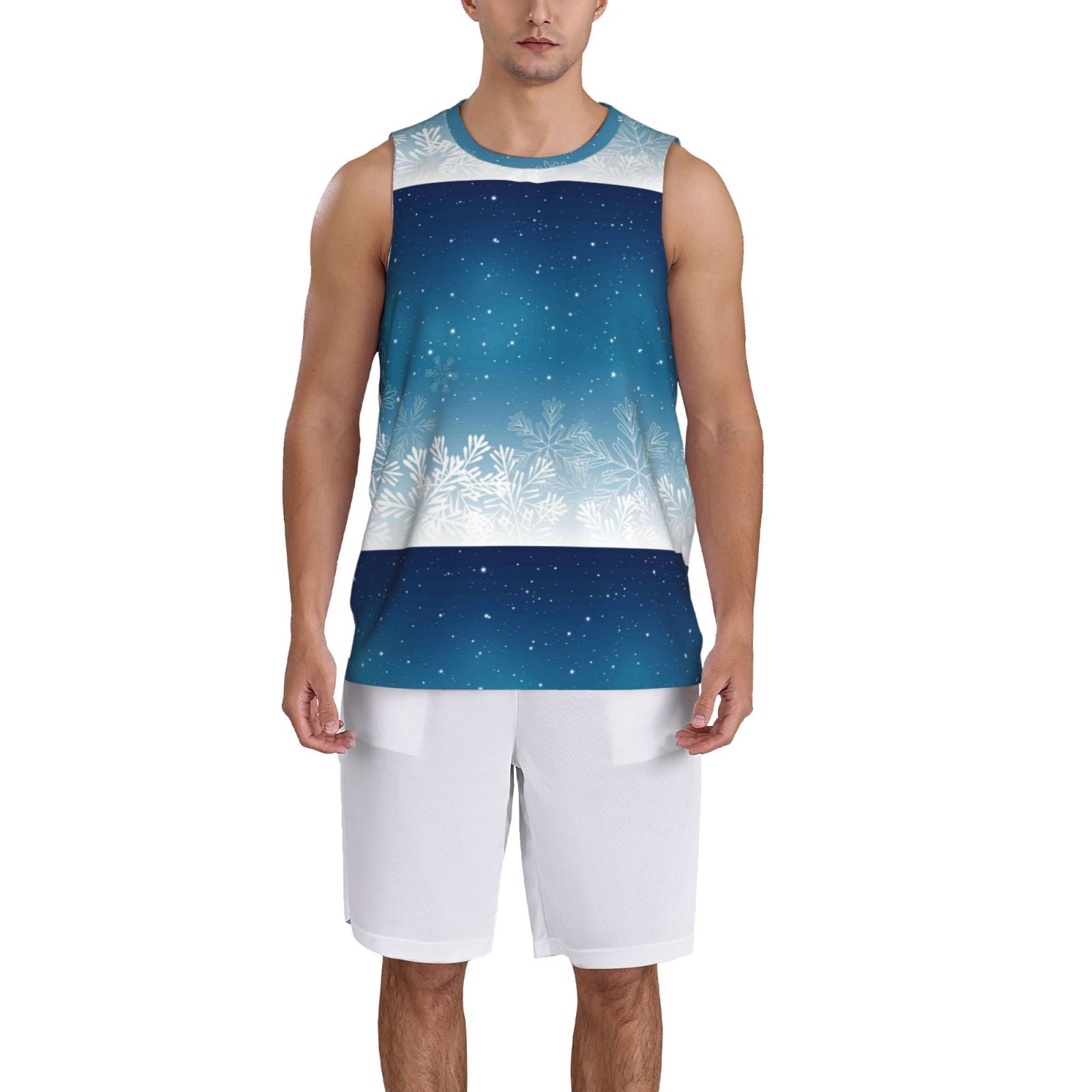 Zeuib Christmas Snowflakes Jersey Shirt for Men,Mesh Athletic Practice ...